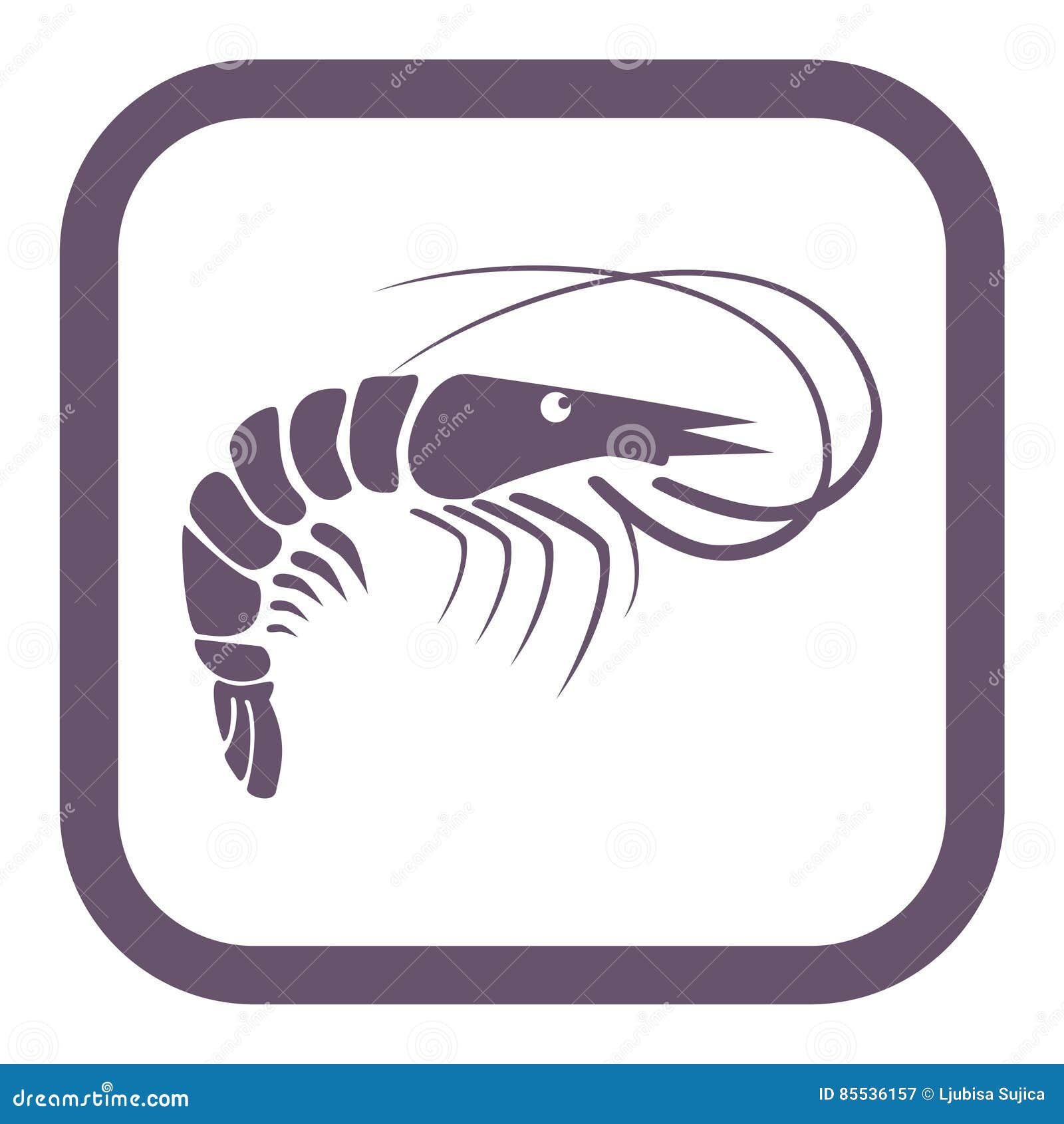 Shrimp icon stock vector. Illustration of appetizer, ingredient - 85536157