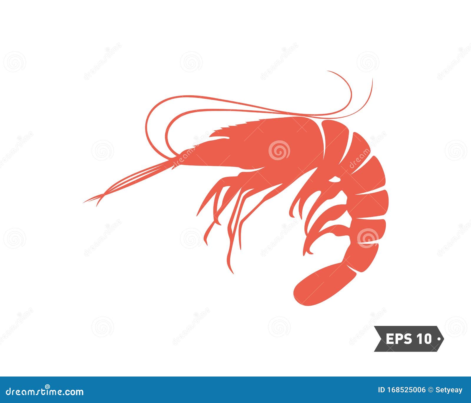 Shrimp Logo Design Vector. Isolated Shrimp on White Background. Prawns ...