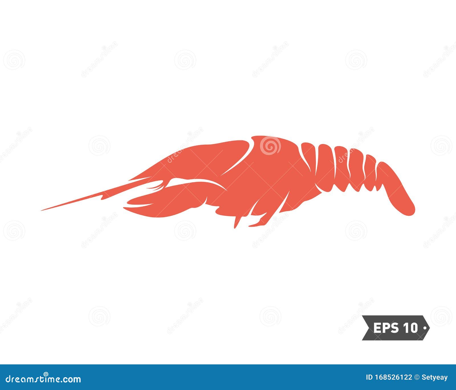 Shrimp Logo Design Vector. Isolated Shrimp on White Background. Prawns ...