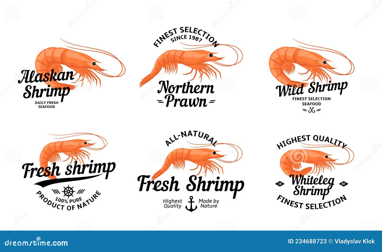 Shrimp Logo and Shrimp Illustrations Stock Vector - Illustration of ...