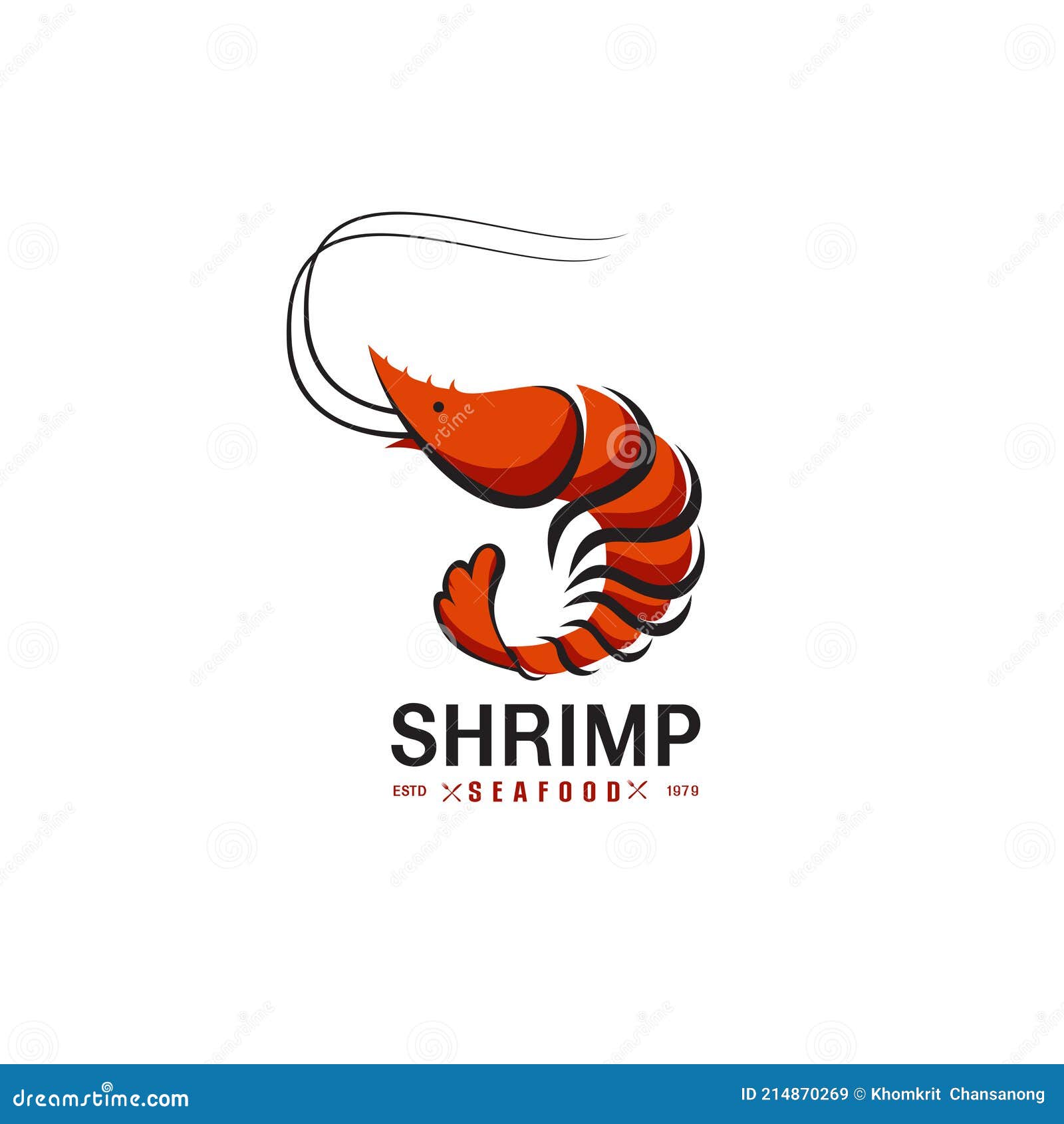 Shrimp logo vector design stock vector. Illustration of cooked - 214870269