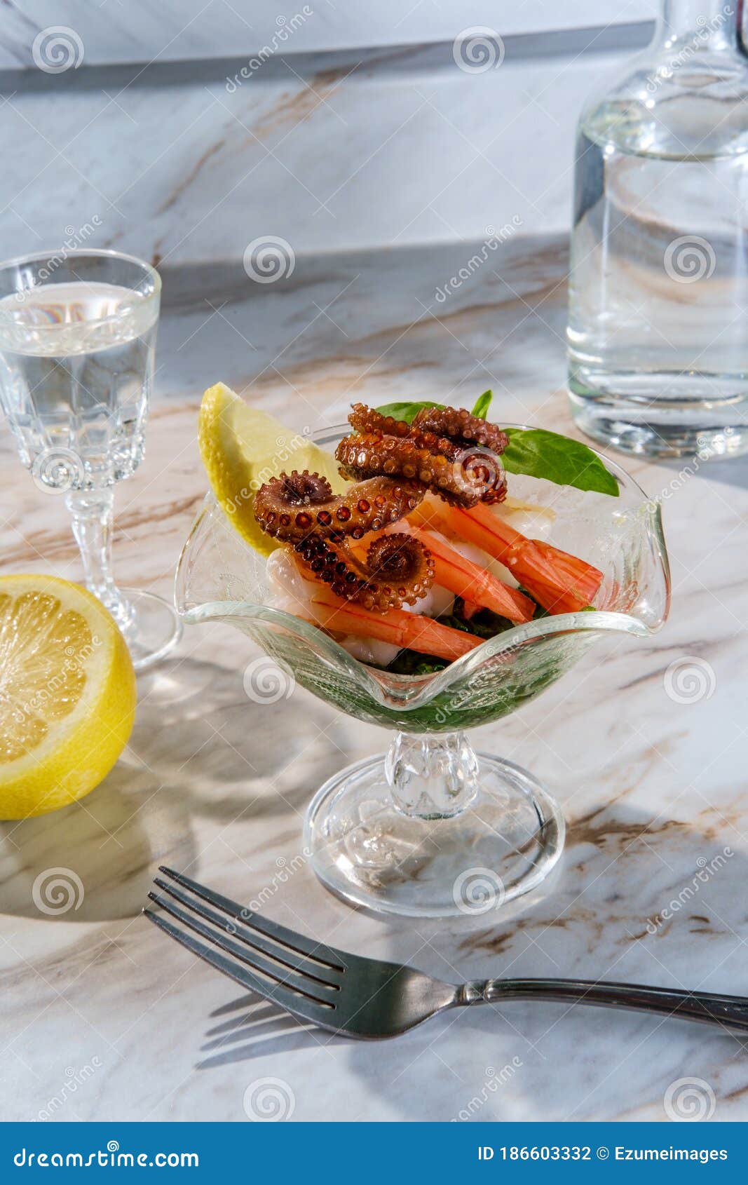 Shrimp Octopus Cocktail Brunch Stock Photo - Image of drinking, party ...