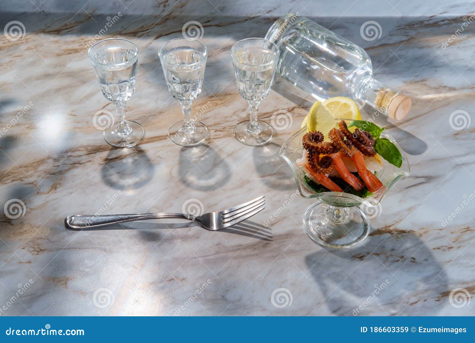 Shrimp Octopus Cocktail Brunch Stock Image - Image of food, celebration ...