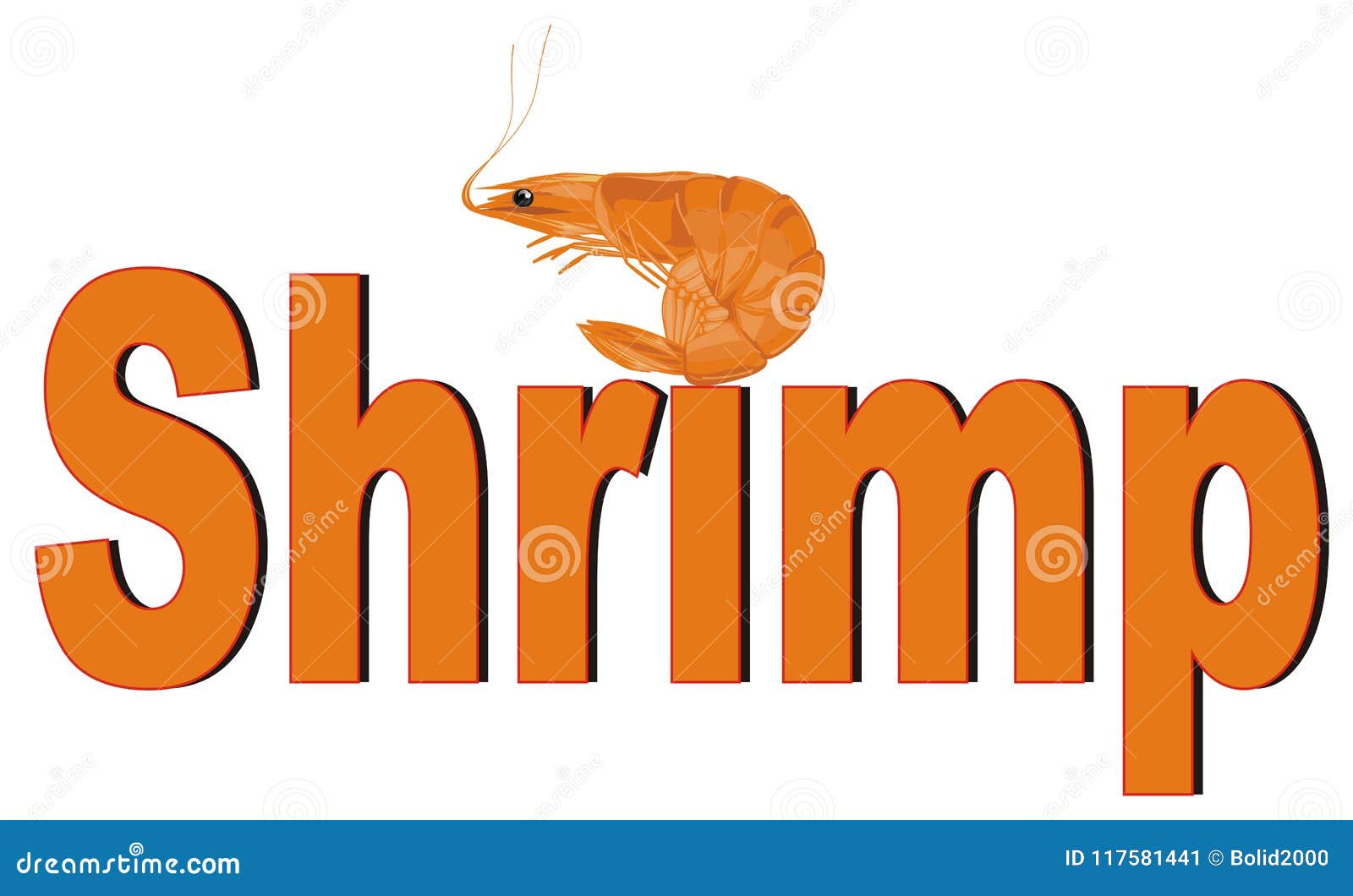 Shrimp and oramge letters stock illustration. Illustration of isolated ...