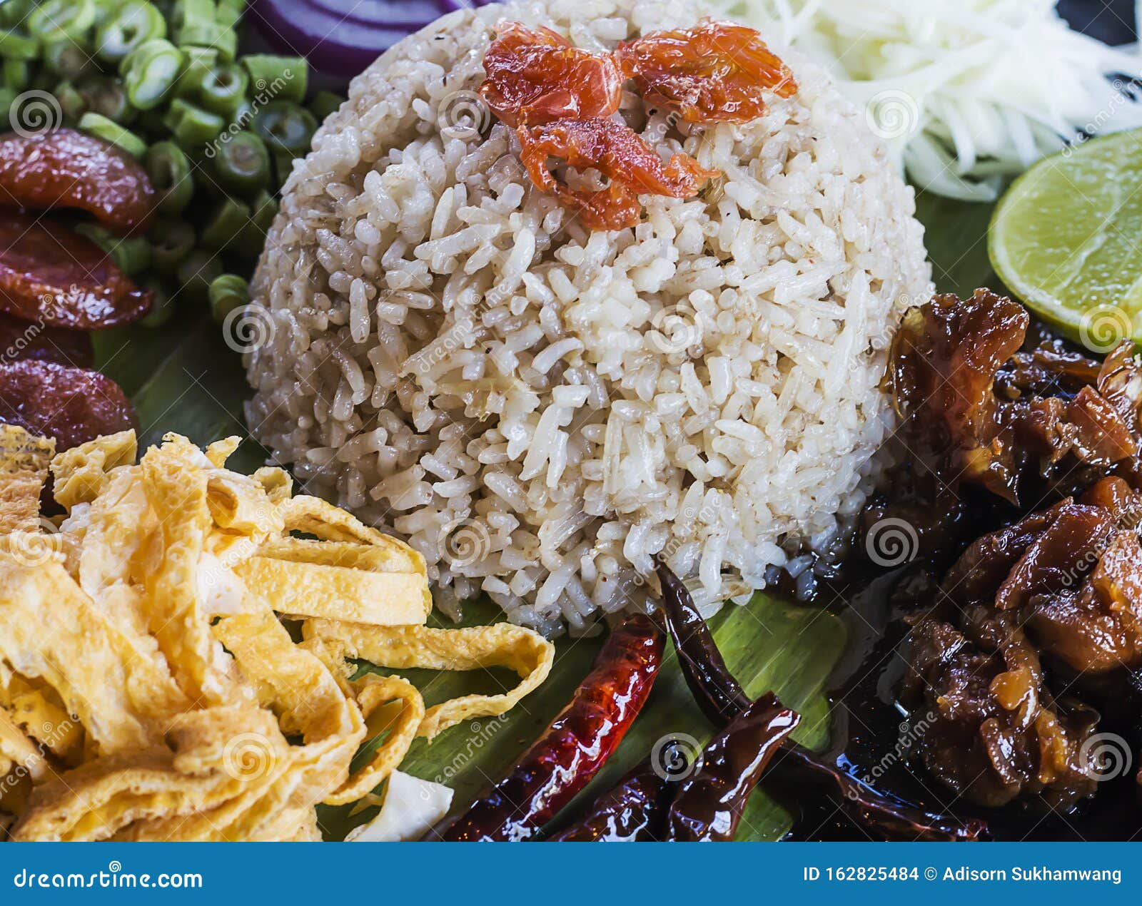 Shrimp Paste Fried Rice Thai Food Stock Photo - Image of paste, meat ...