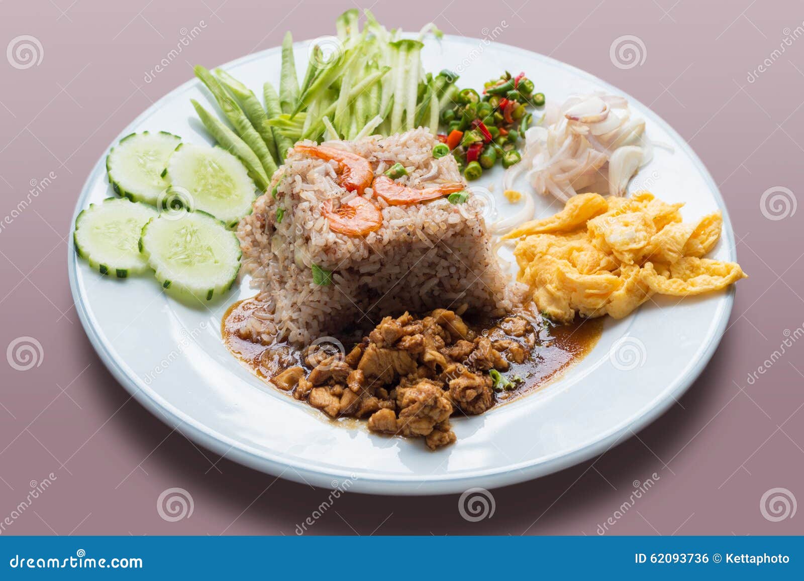Shrimp paste fried rice stock photo. Image of chili, folk - 62093736