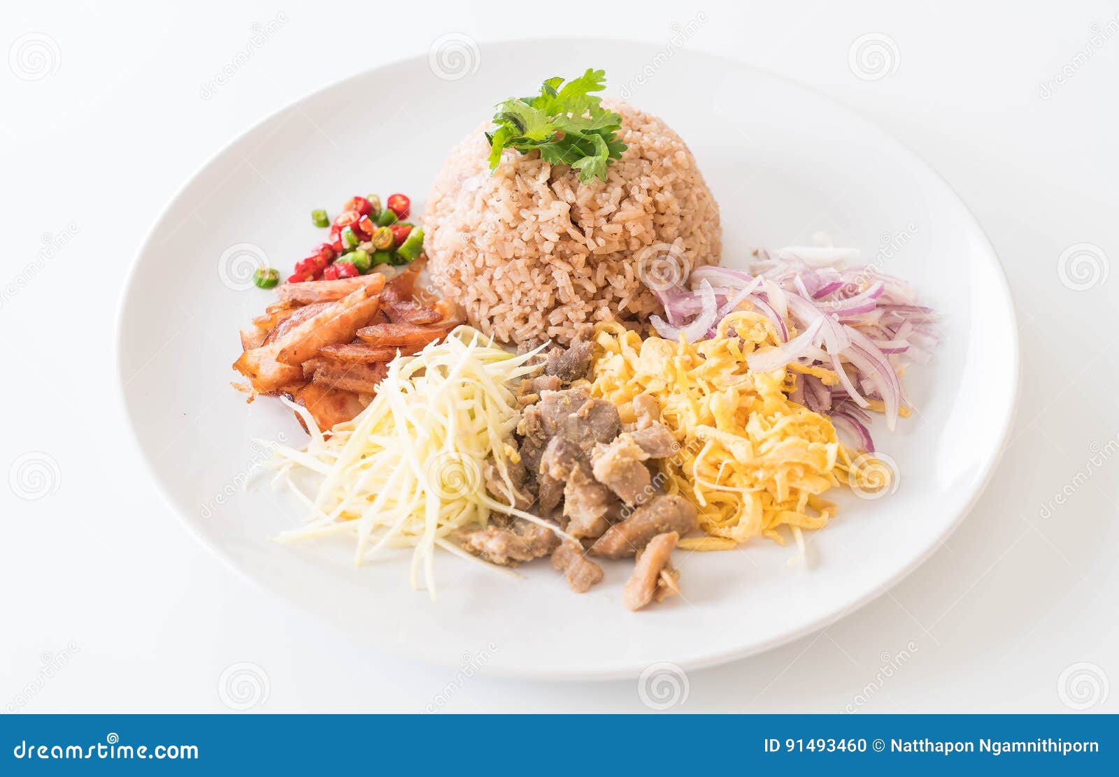 Shrimp-paste fried rice stock photo. Image of dining - 91493460