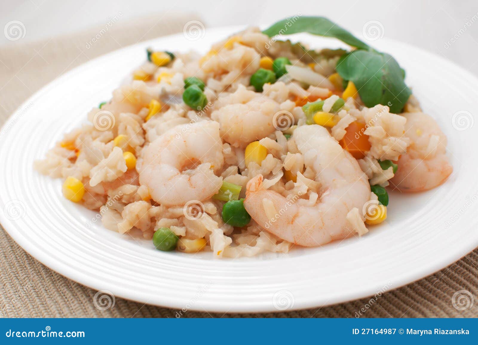 Shrimp Pilaf with Rice and Vegetables Stock Image - Image of gourmet ...