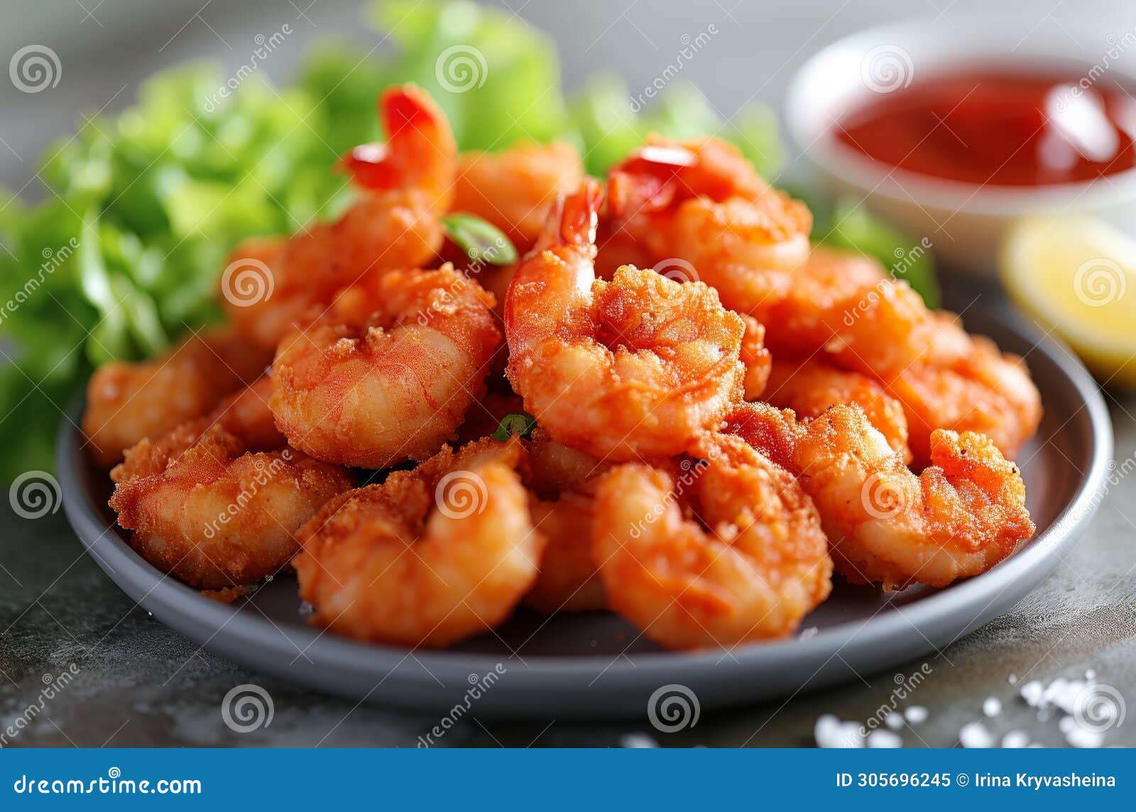 Shrimp on a Plate Fast Food Stock Image - Image of white, dinner: 305696245