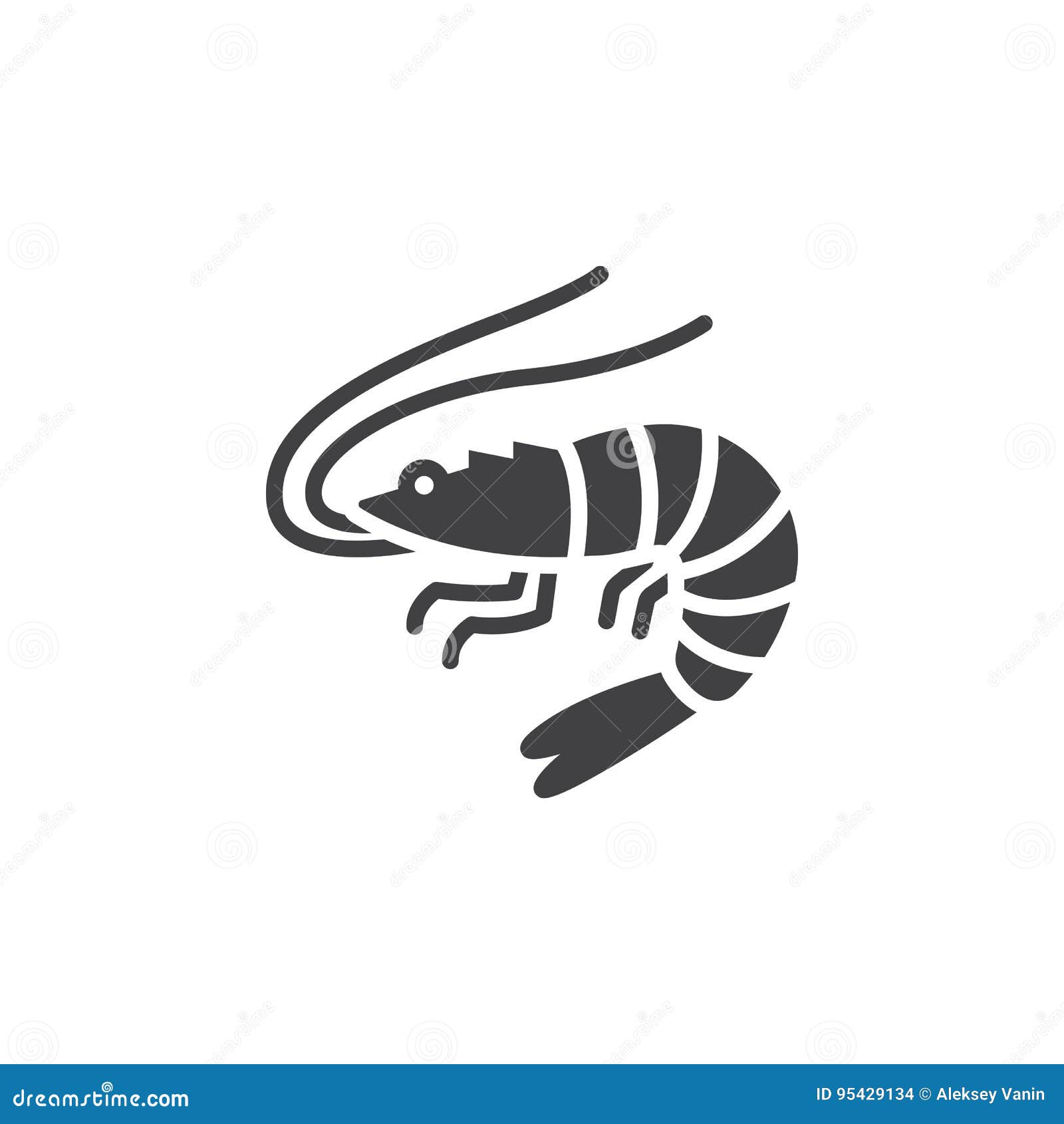 Shrimp, Prawn Icon Vector, Filled Flat Sign, Solid Pictogram Isolated ...