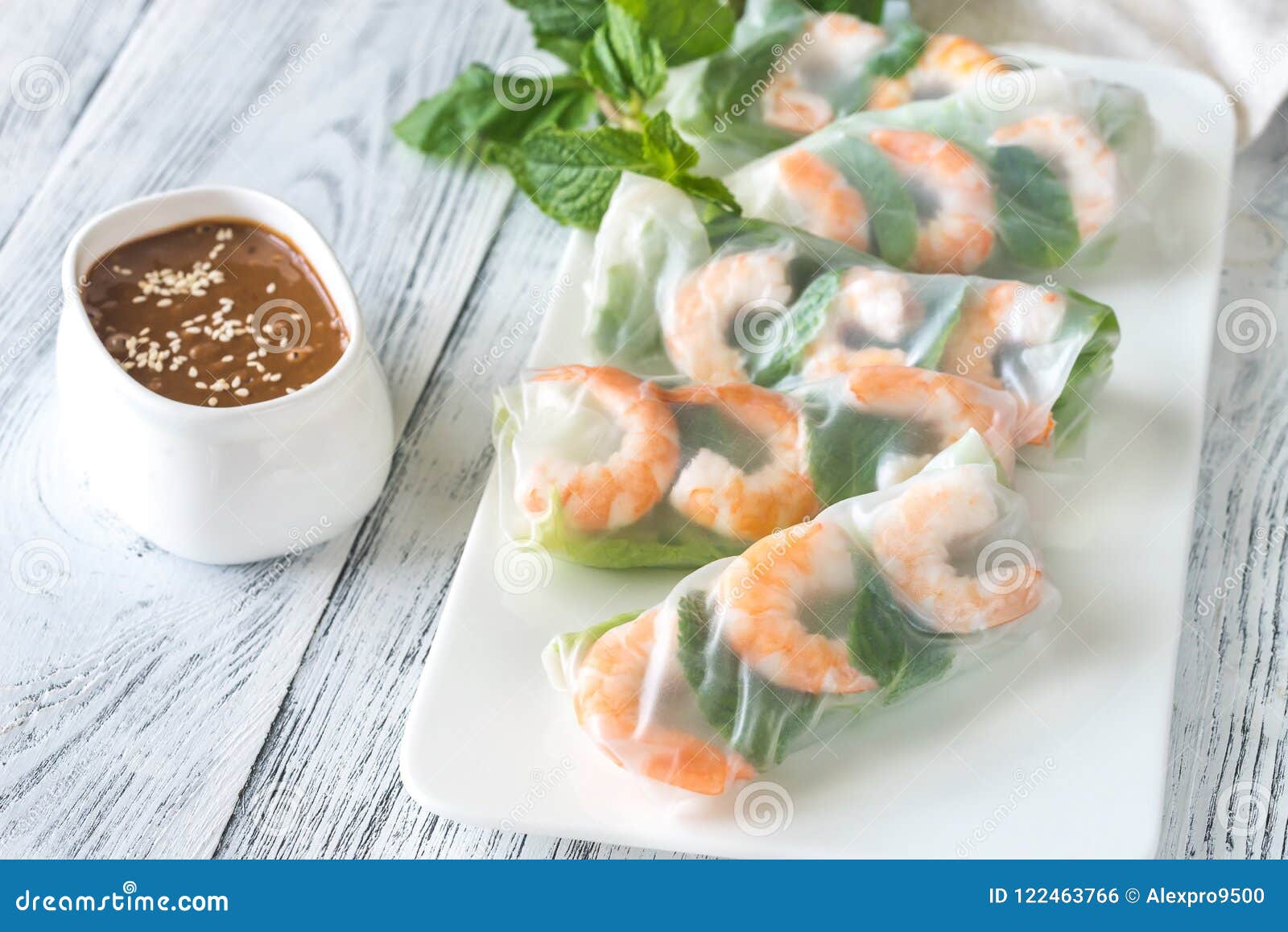 Shrimp rice paper rolls stock photo. Image of prawn - 122463766