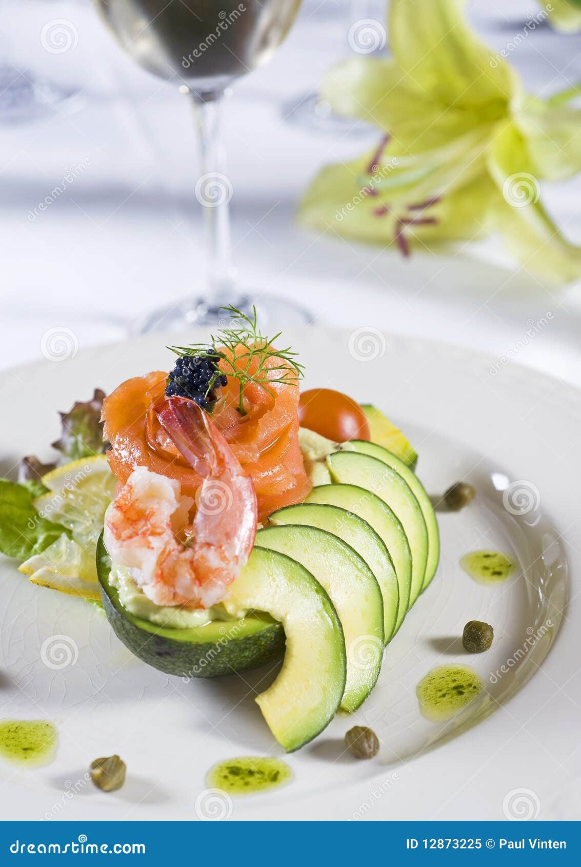Shrimp Salad a La Carte Appetizer Stock Image - Image of avocado ...