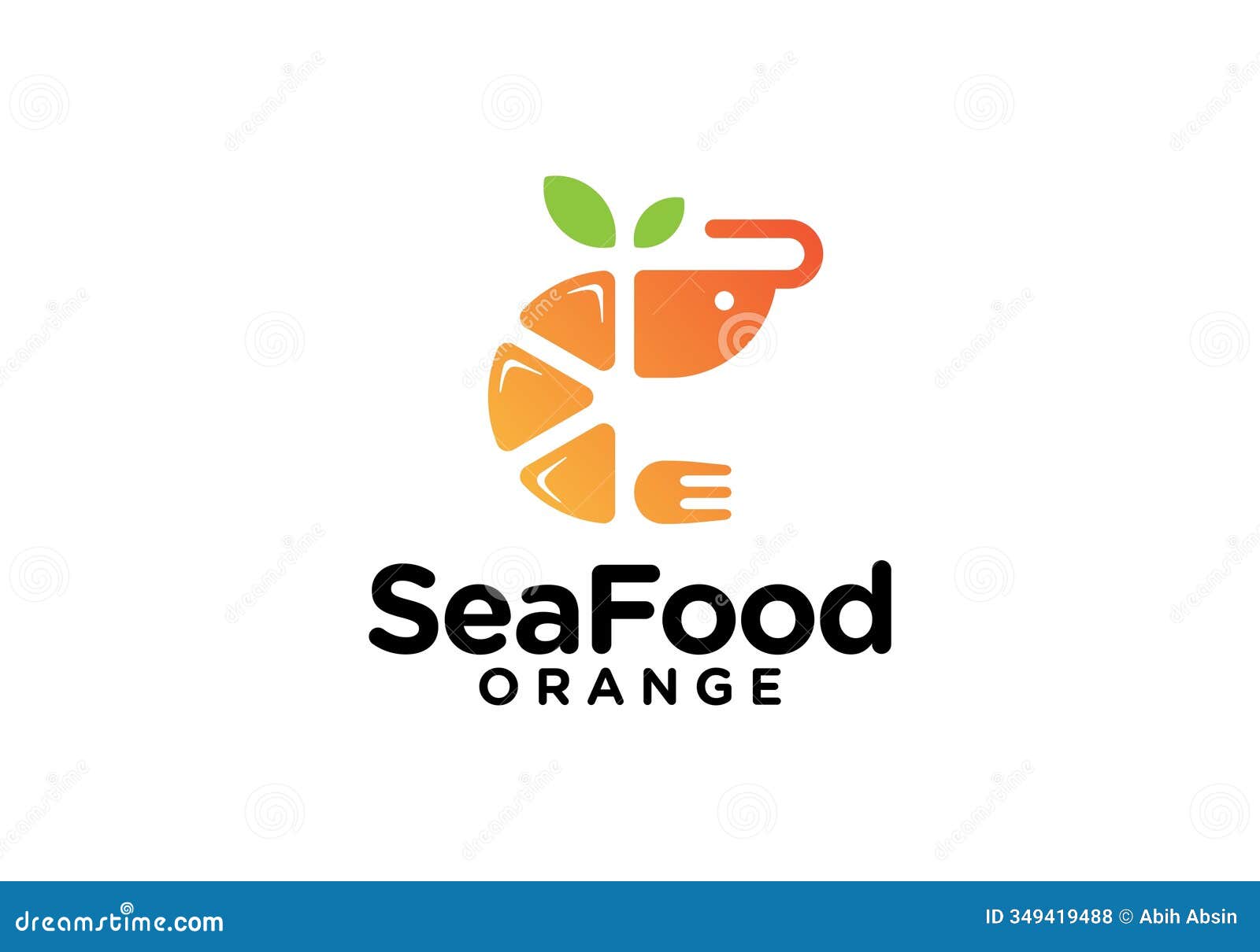 Shrimp Seafood with Orange Logo Vector Design Stock Illustration ...