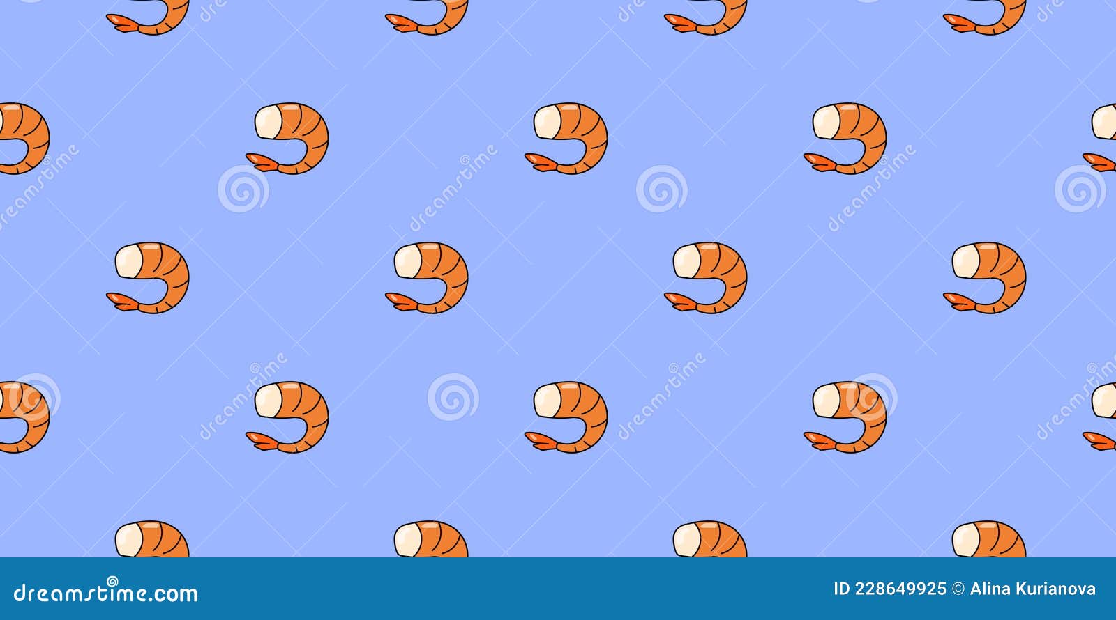 Shrimp Seamless Pattern. Vector Background from Sea Animals for Design ...