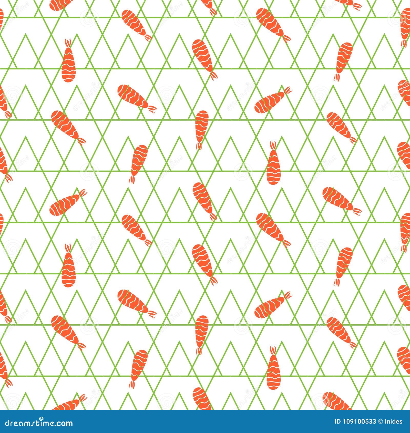 Shrimp Seamless Vector Pattern. Stock Vector - Illustration of ...