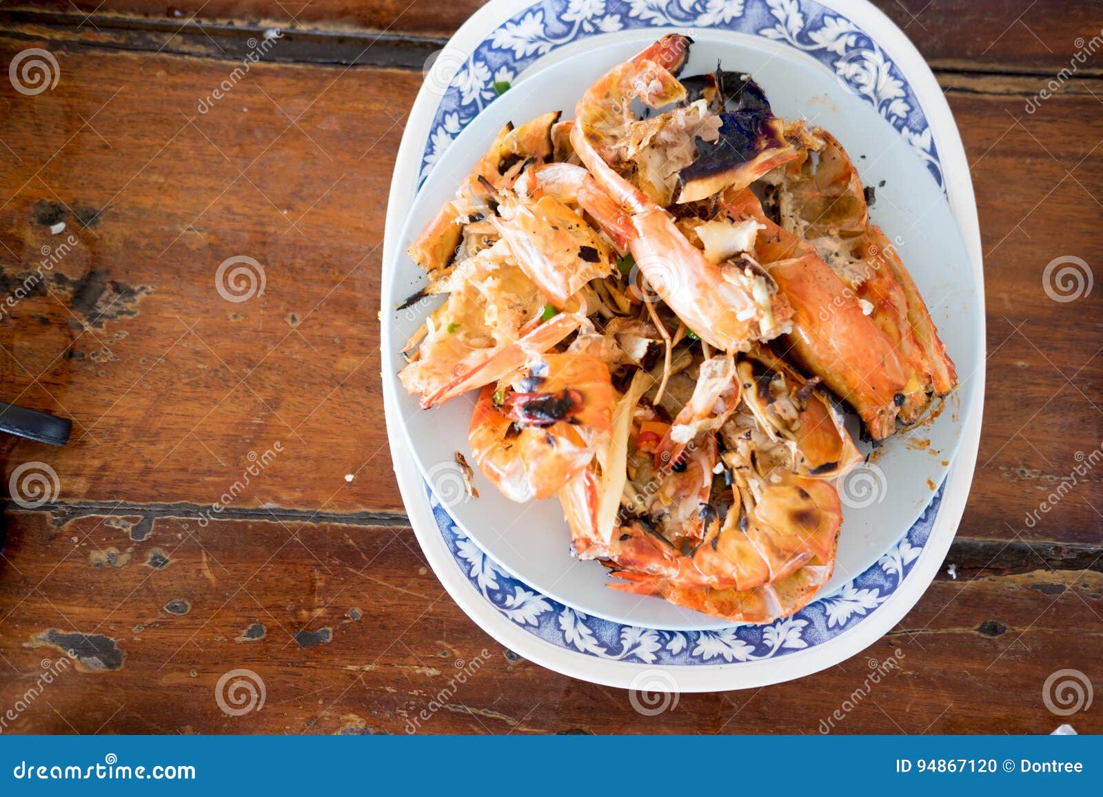 Shrimp Shell Waste after Eating Stock Photo - Image of roast, scrap ...