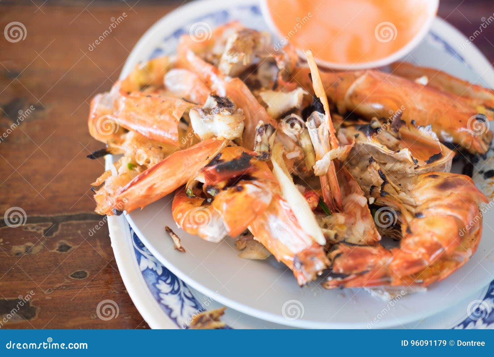 Shrimp Shell Waste after Eating Stock Image - Image of saucer, plate ...