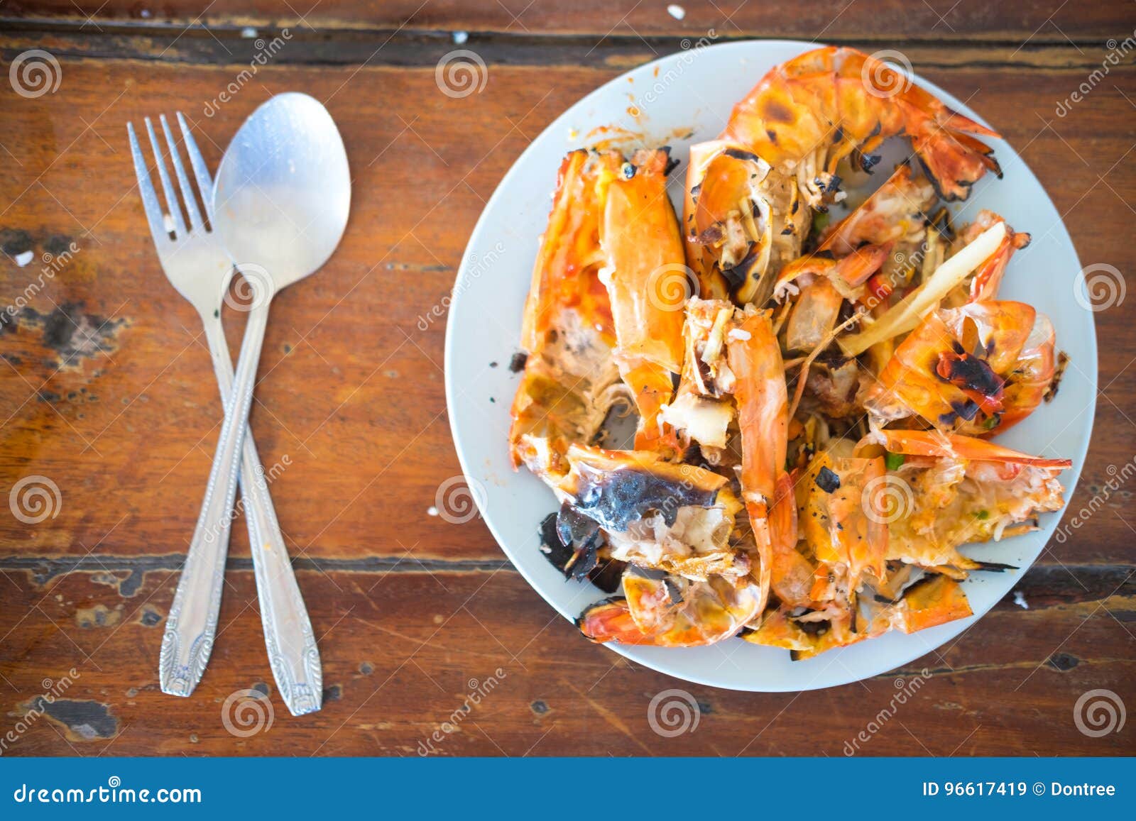Shrimp Shell Waste after Eating Stock Image - Image of wooden, eating ...