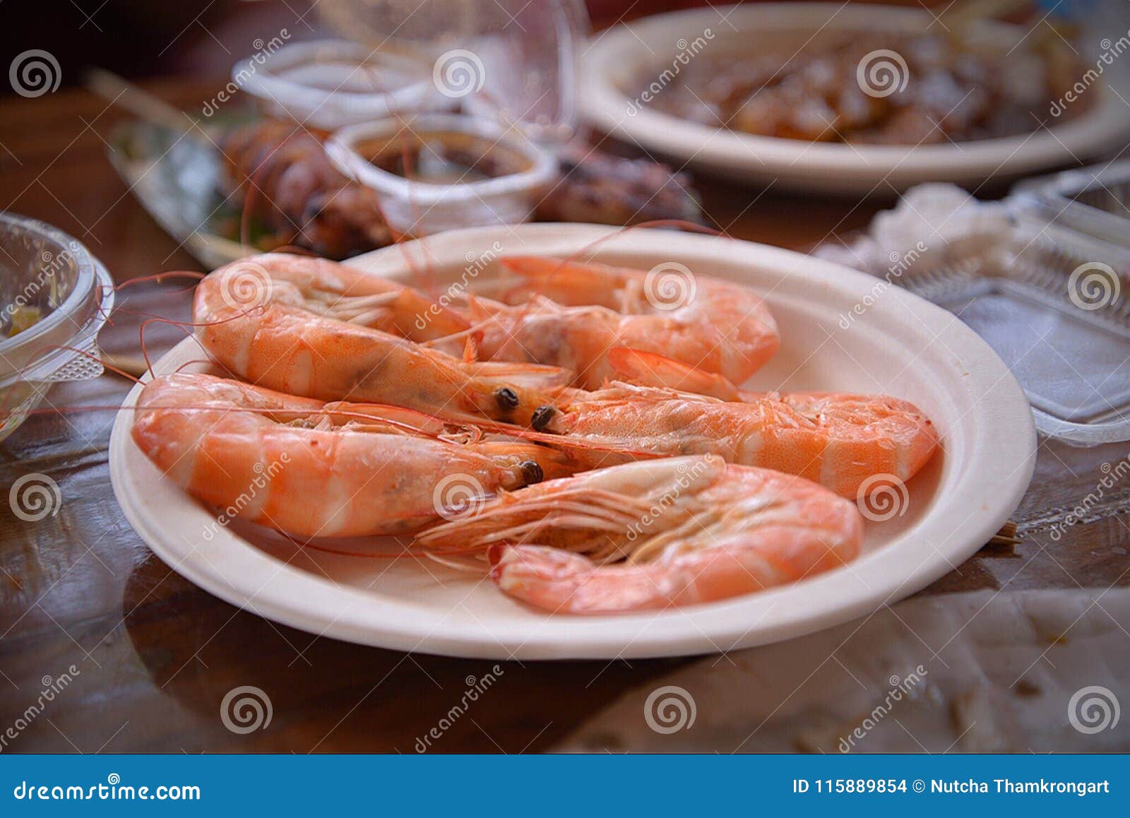 Shrimp stock photo. Image of meal, cooking, seafood - 115889854