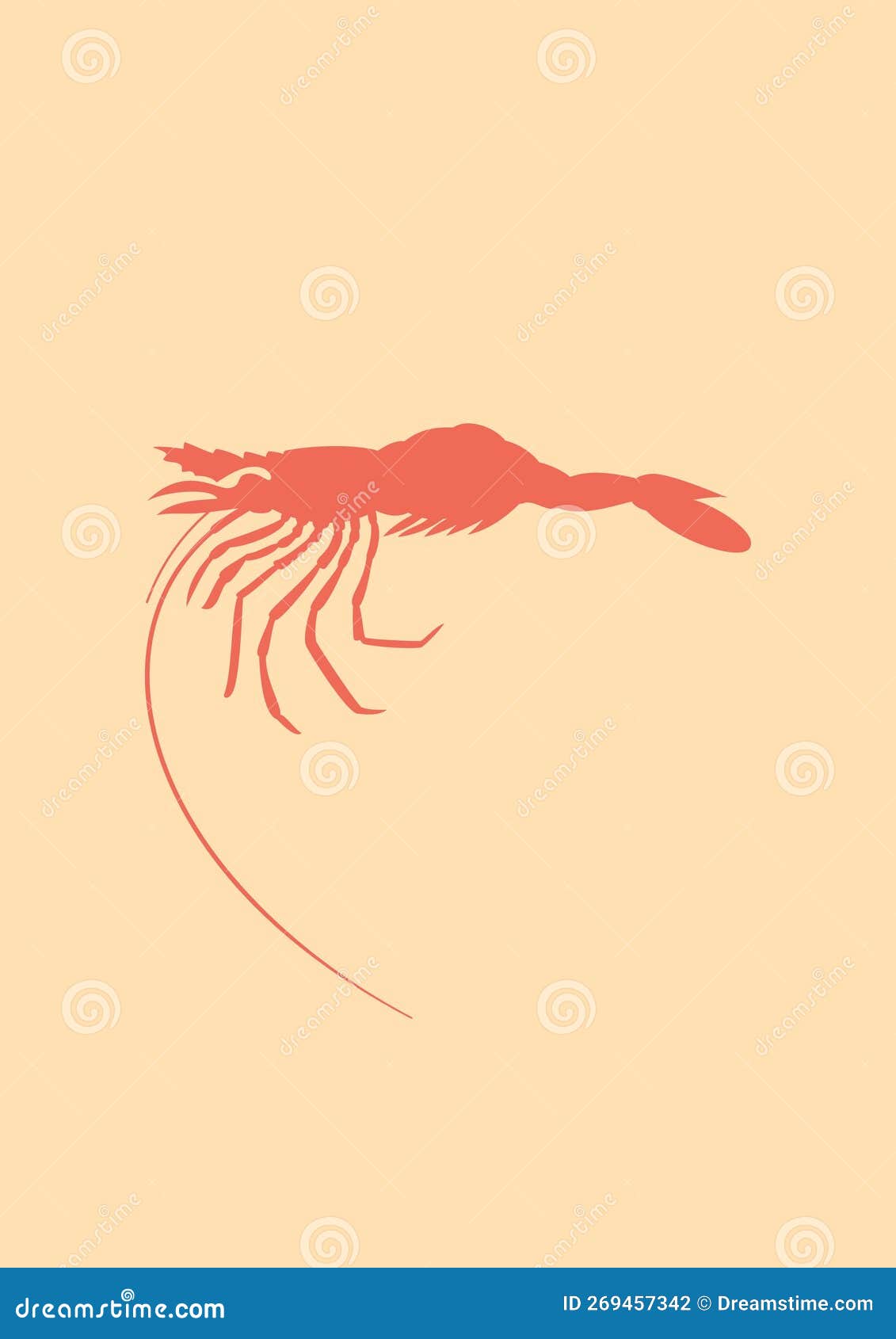 Shrimp. Side View. Isolated Vector Illustration Stock Vector ...