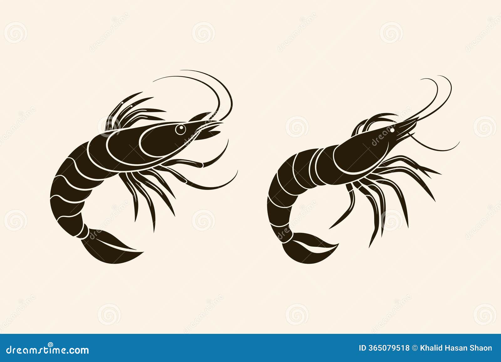 Shrimp Silhouette Vector Printable Vector | CartoonDealer.com #345297852