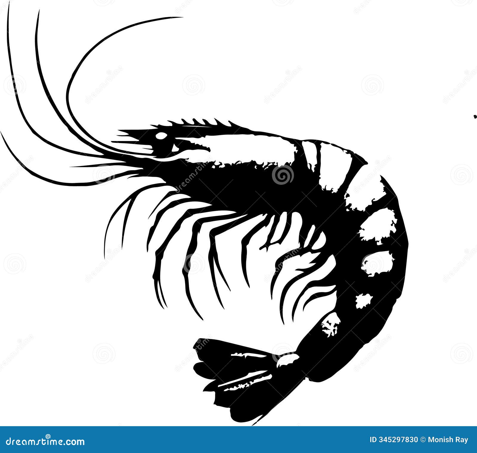 Shrimp Silhouette Vector Printable Vector | CartoonDealer.com #345297830