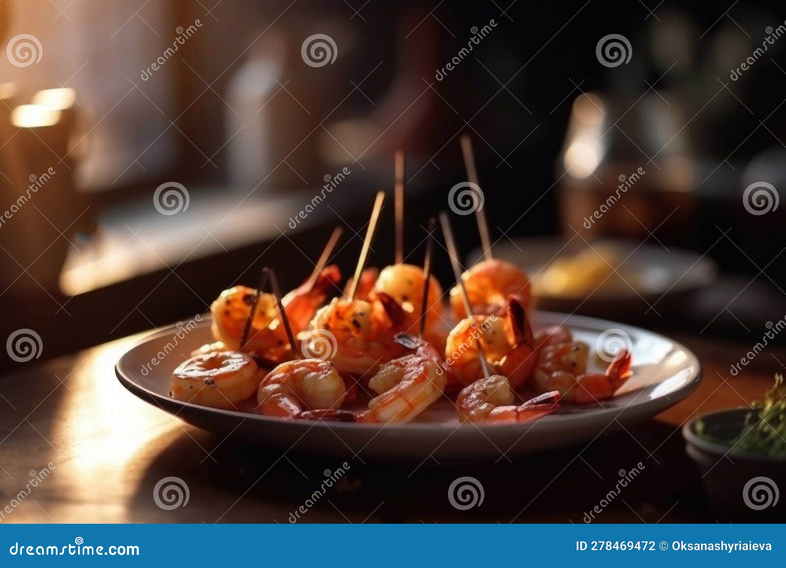 Shrimp Skewers. Grilled Shrimp on Sticks Stock Illustration ...