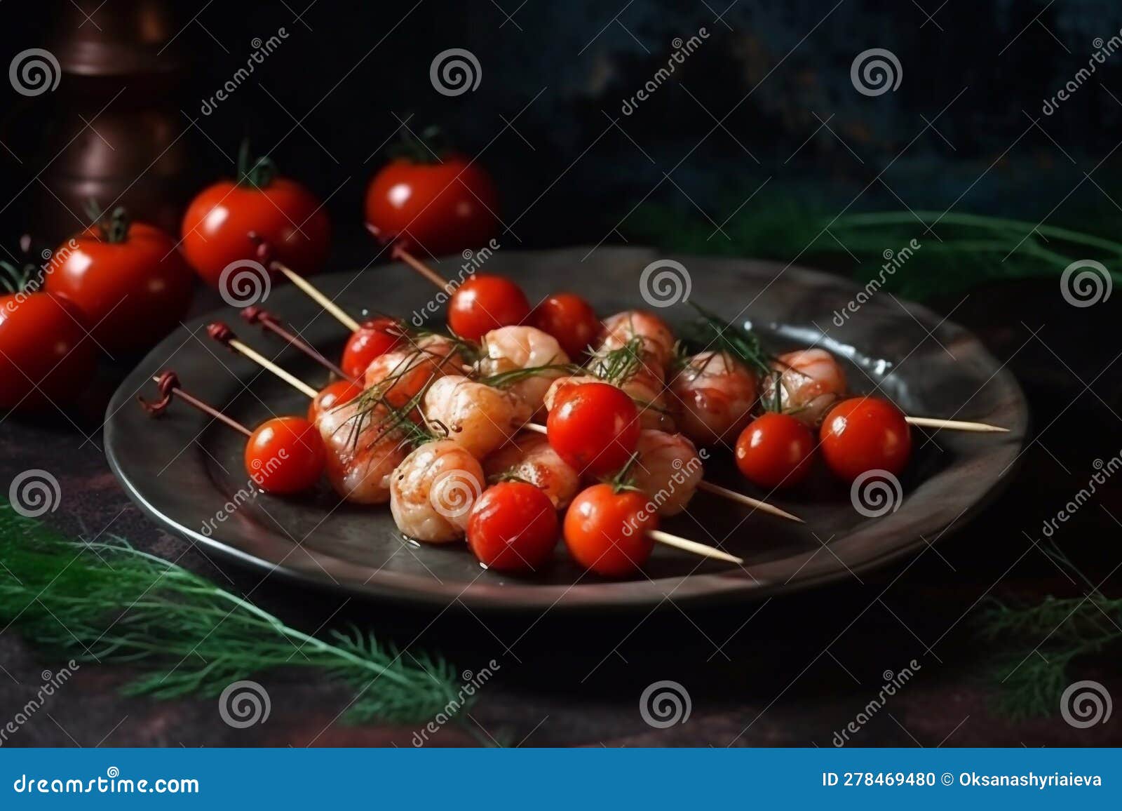 Shrimp Skewers. Grilled Shrimp on Sticks Stock Illustration ...