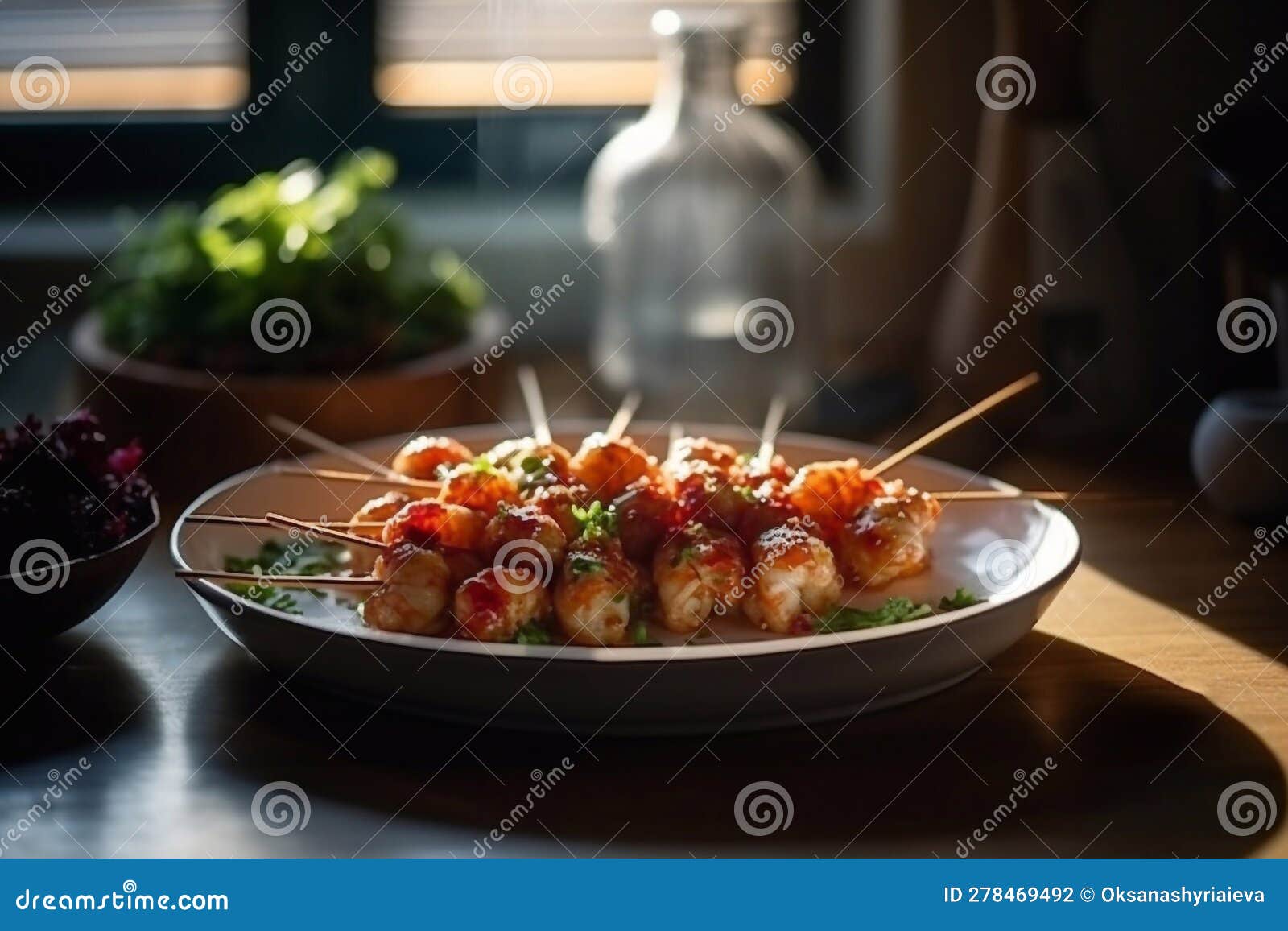 Shrimp Skewers. Grilled Shrimp on Sticks Stock Illustration ...
