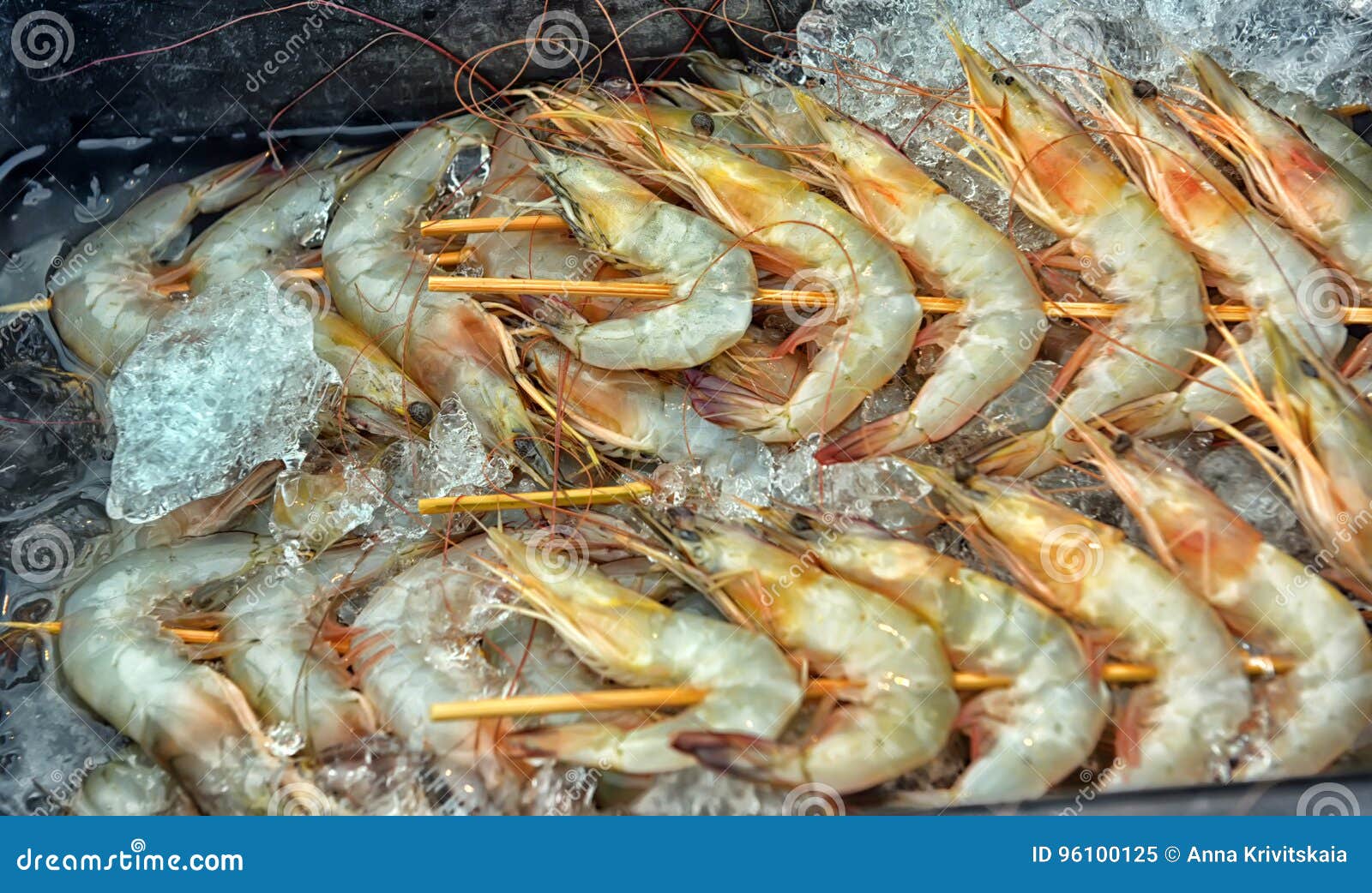 Shrimp on a stick stock image. Image of grilled, cuisine - 96100125