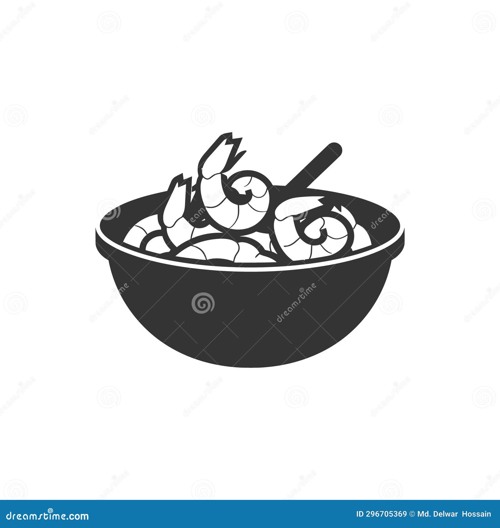 Shrimp Stir Fry Icon stock vector. Illustration of icon - 296705369