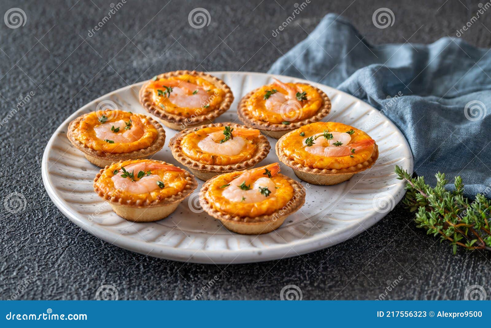Shrimp Tartlets with Cheese Stock Image - Image of food, marine: 217556323