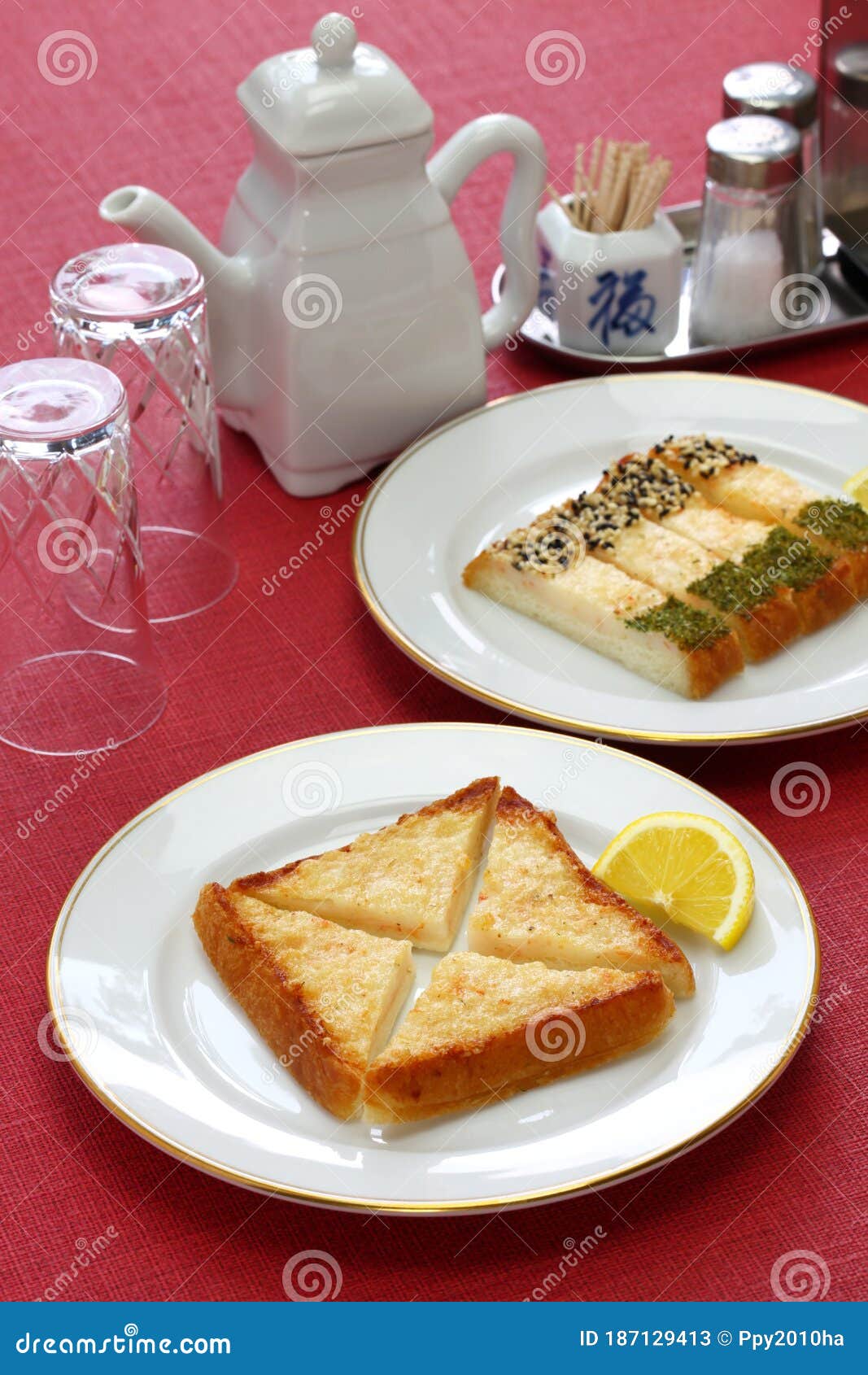 Deep Fried Shrimp Toast, Chinese Dim Sum Dish Stock Image - Image of ...