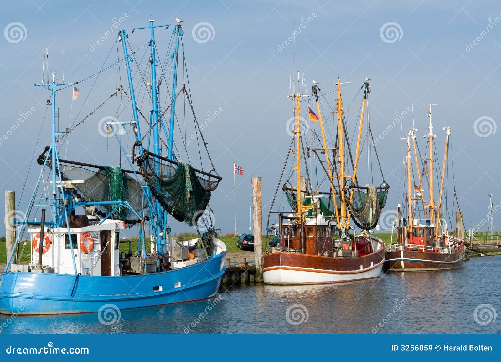 Shrimp trawler stock image. Image of harbour, boat, germany - 3256059