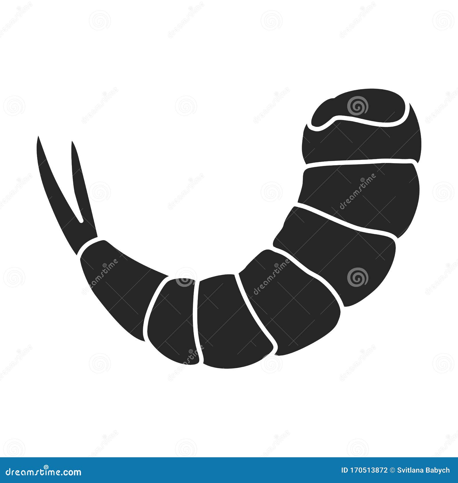 Shrimp Vector Icon.Black,simple Vector Icon Isolated on White ...