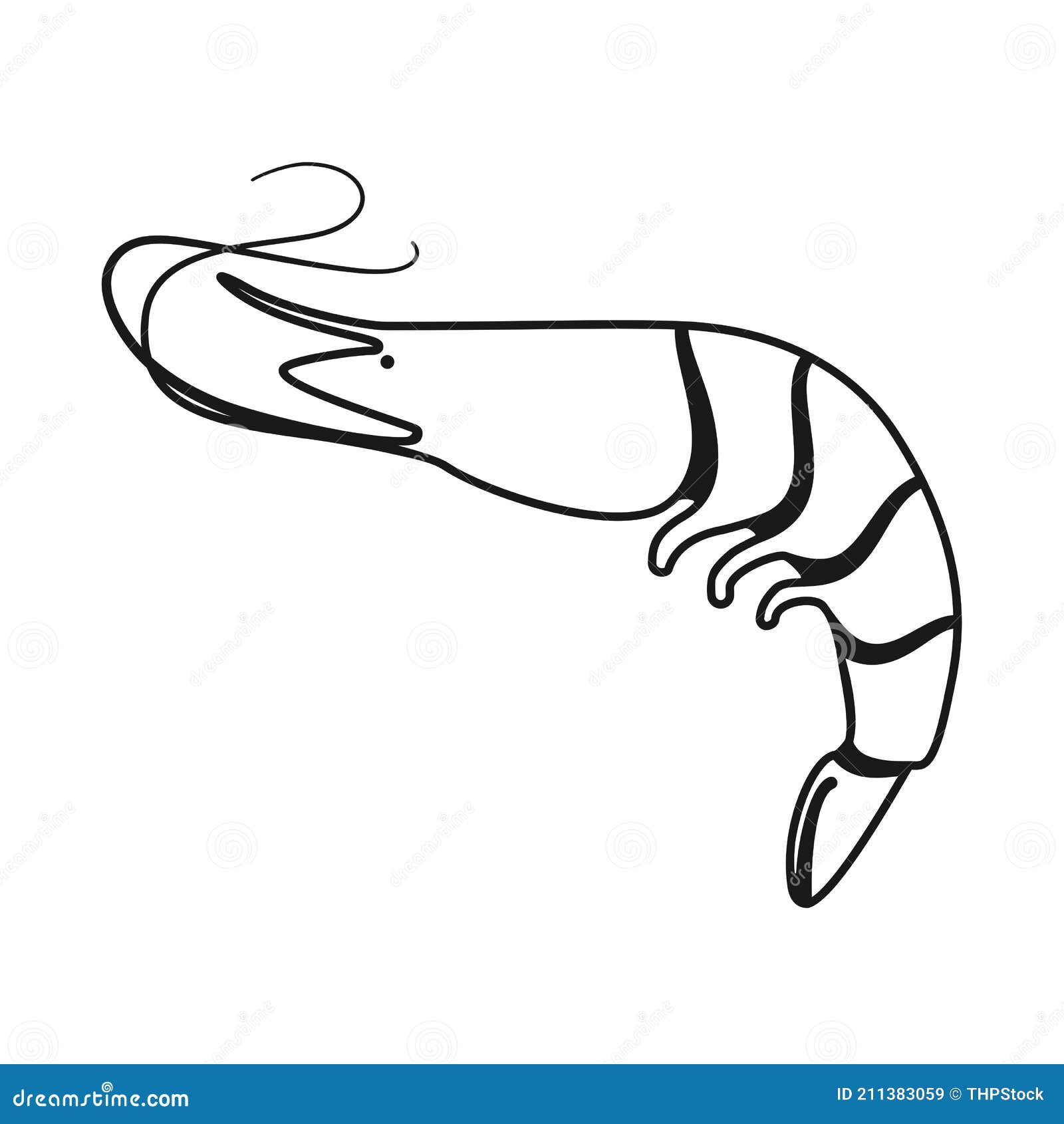 Shrimp Vector Icon stock vector. Illustration of ingredient - 211383059