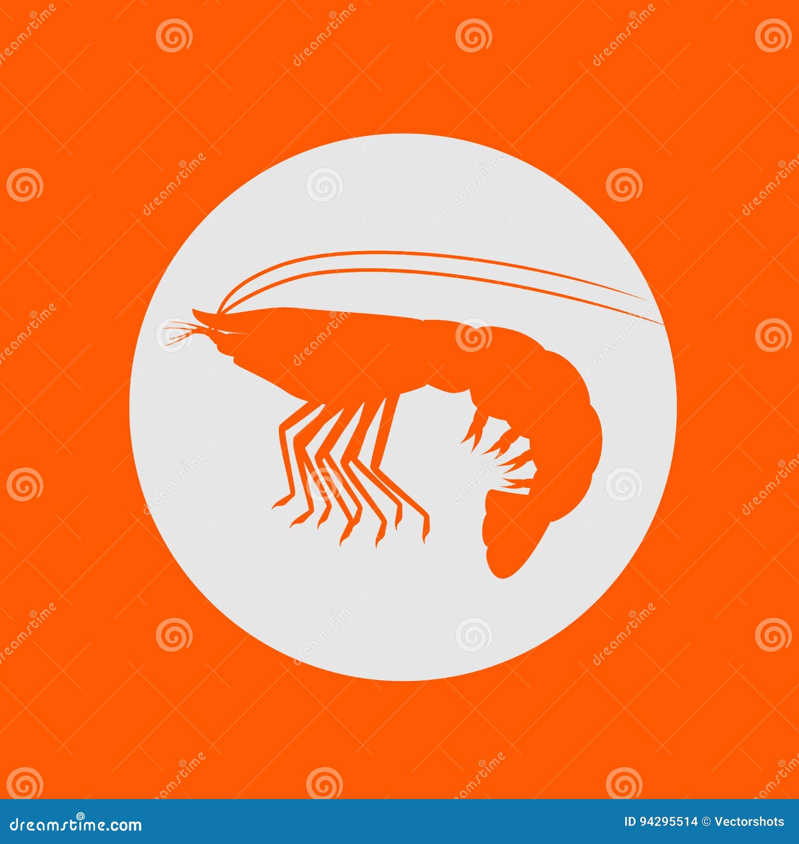 Shrimp Vector Shape stock vector. Illustration of prawn - 94295514