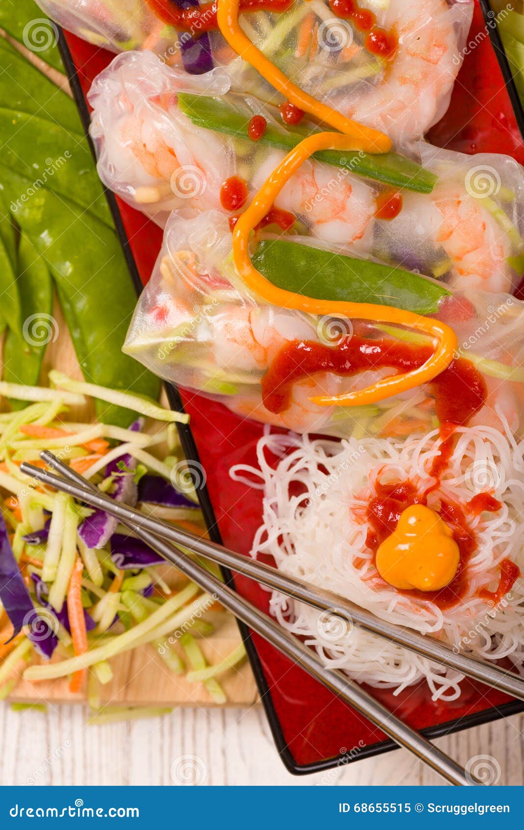 Shrimp Vegetable Spring Rolls Stock Image - Image of gourmet, asia ...