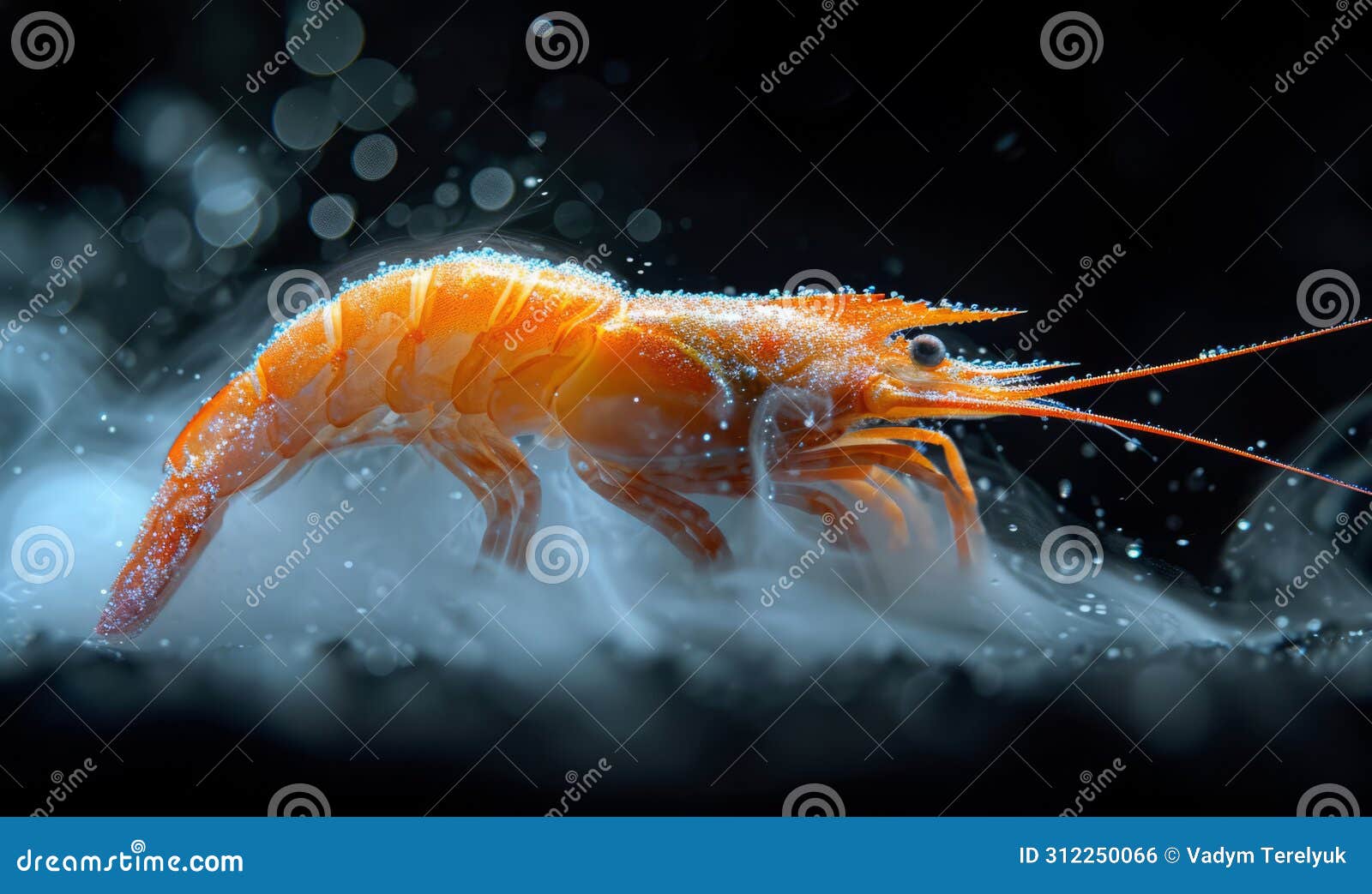 Shrimp in the Water and Air Bubbles Stock Photo - Image of fish ...