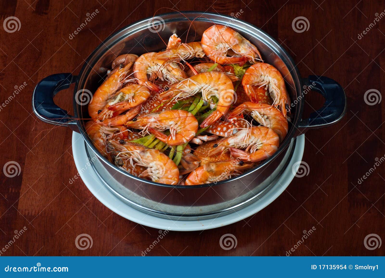 Shrimps in a pot stock photo. Image of prawn, death, prepare - 17135954