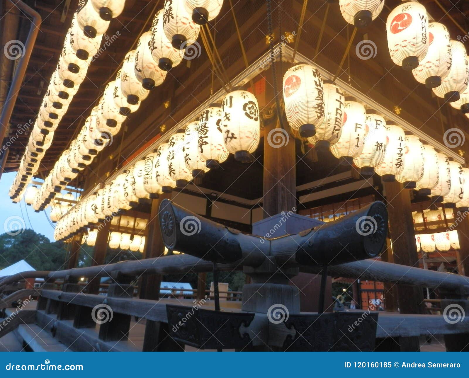 Shrine lanterns light stock image. Image of kyoto, creating - 120160185