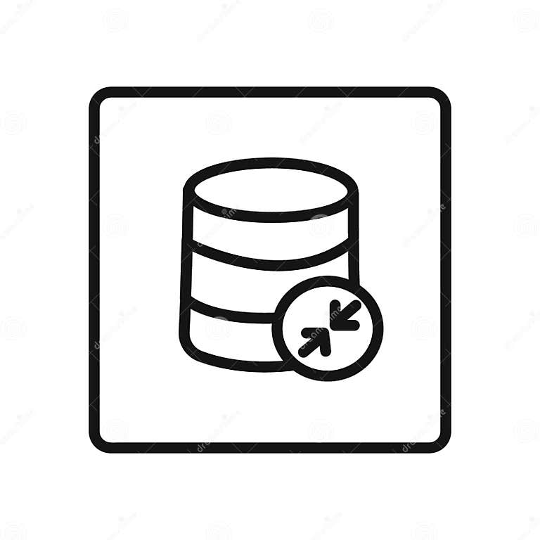 Shrink Database Icon Linear Graphics Set Vector Stock Illustration - Illustration of colours ...