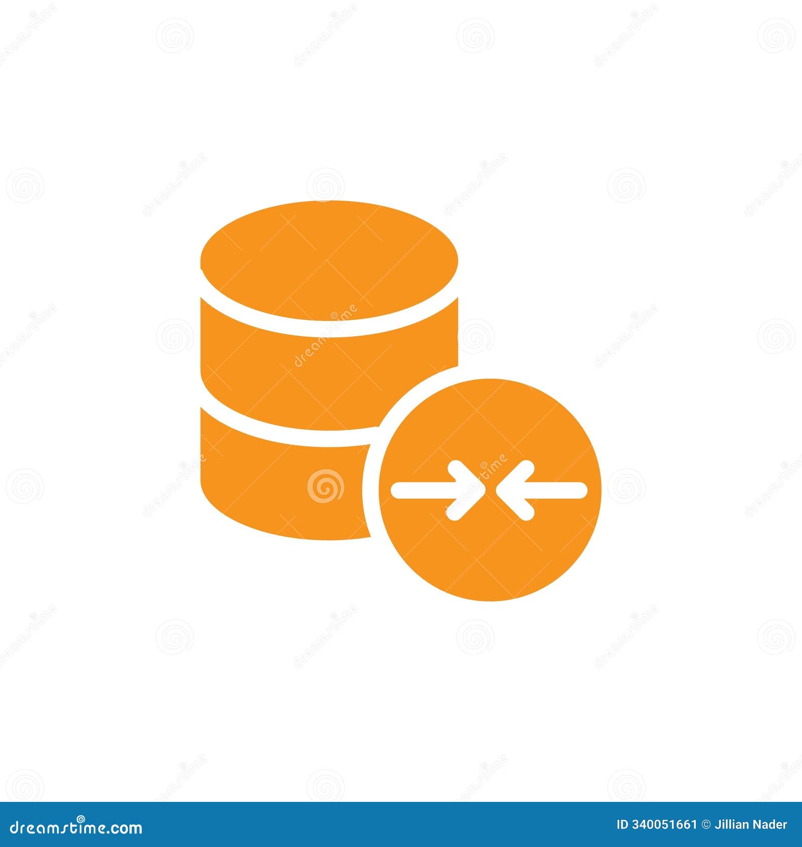 Shrink Database Icon Black Line Art Vector Logo | CartoonDealer.com ...