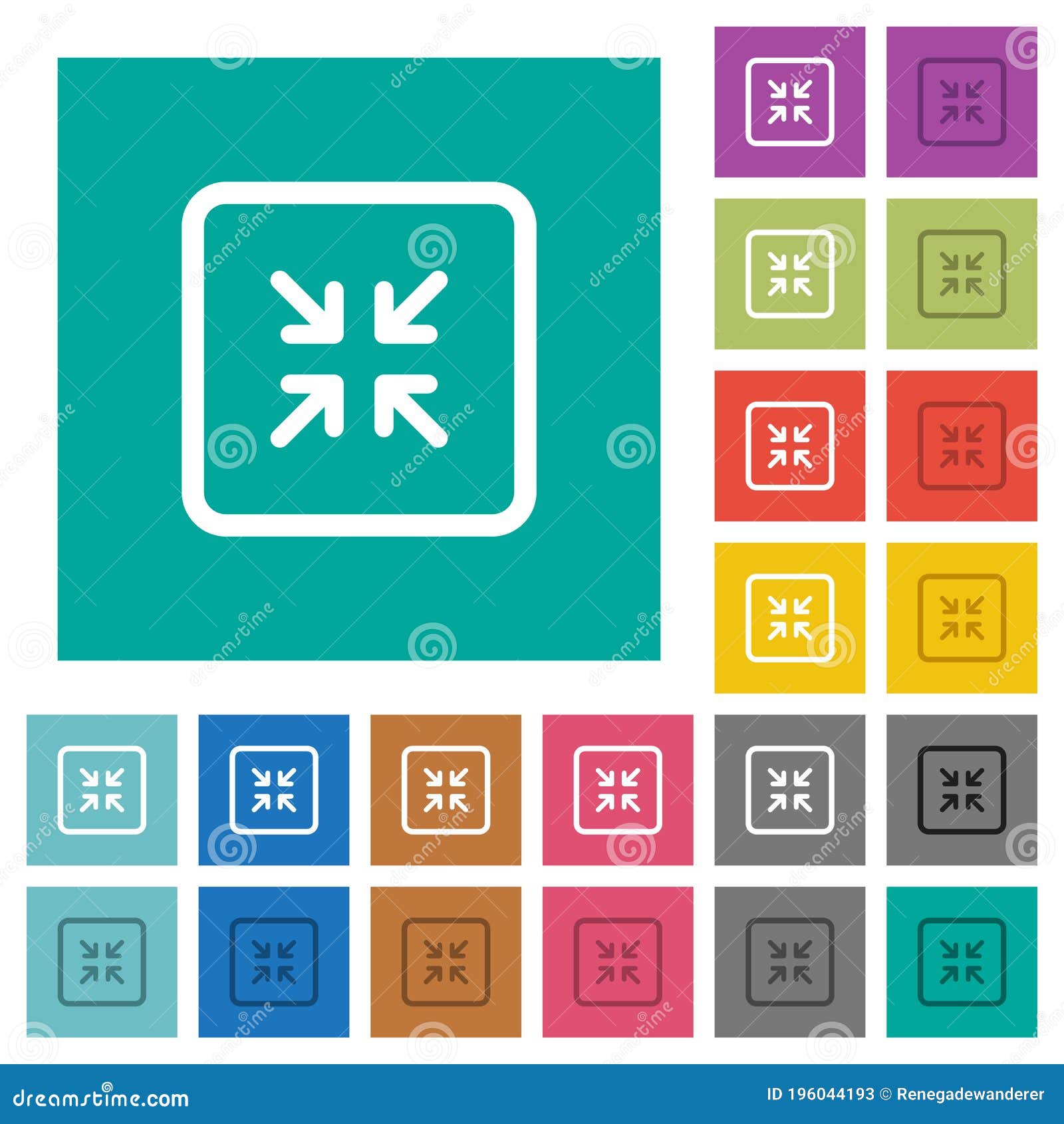 Shrink Object Square Flat Multi Colored Icons Stock Vector ...