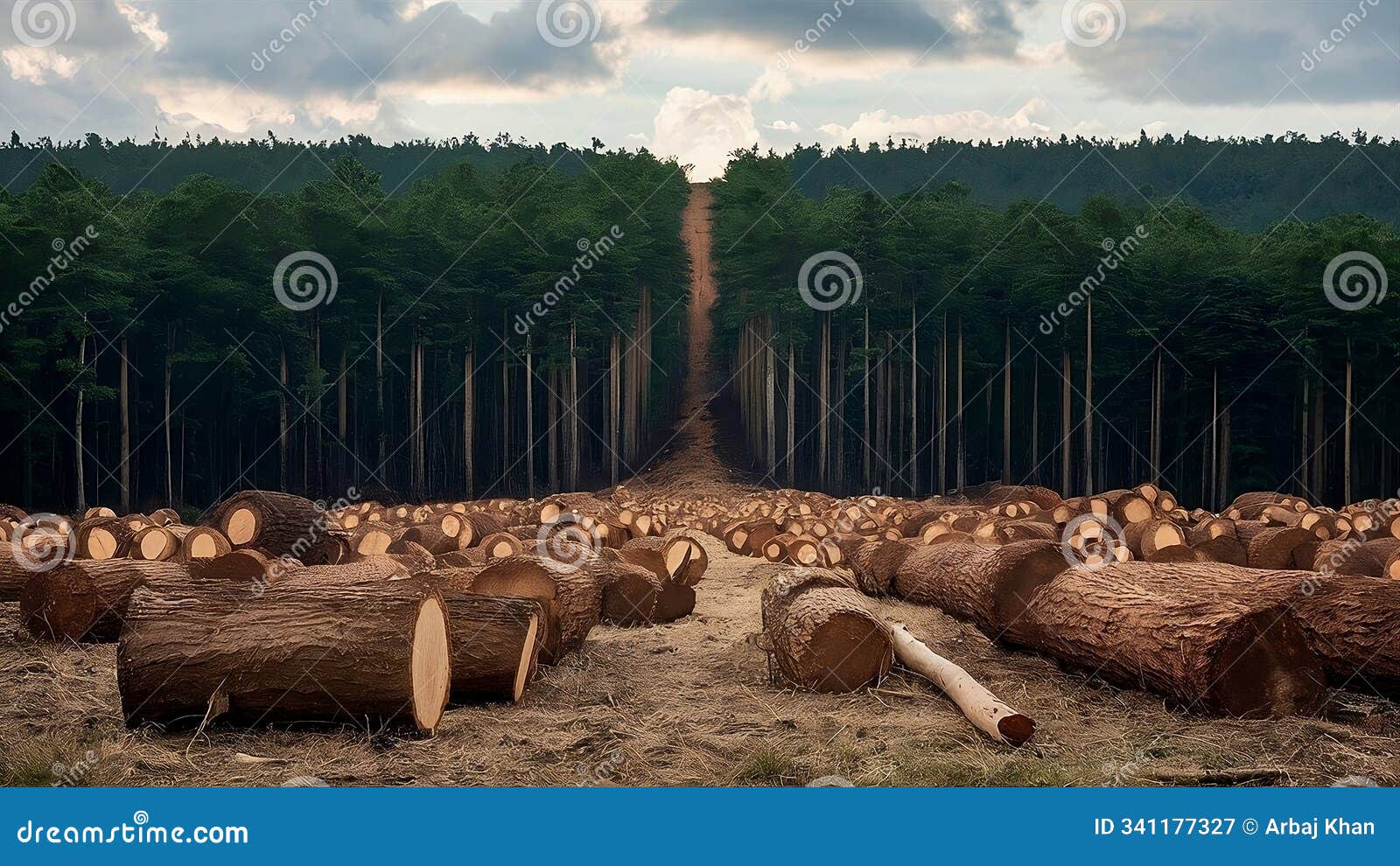 Shrinking Forest With Felled Trees Symbolizing Deforestation Threat ...
