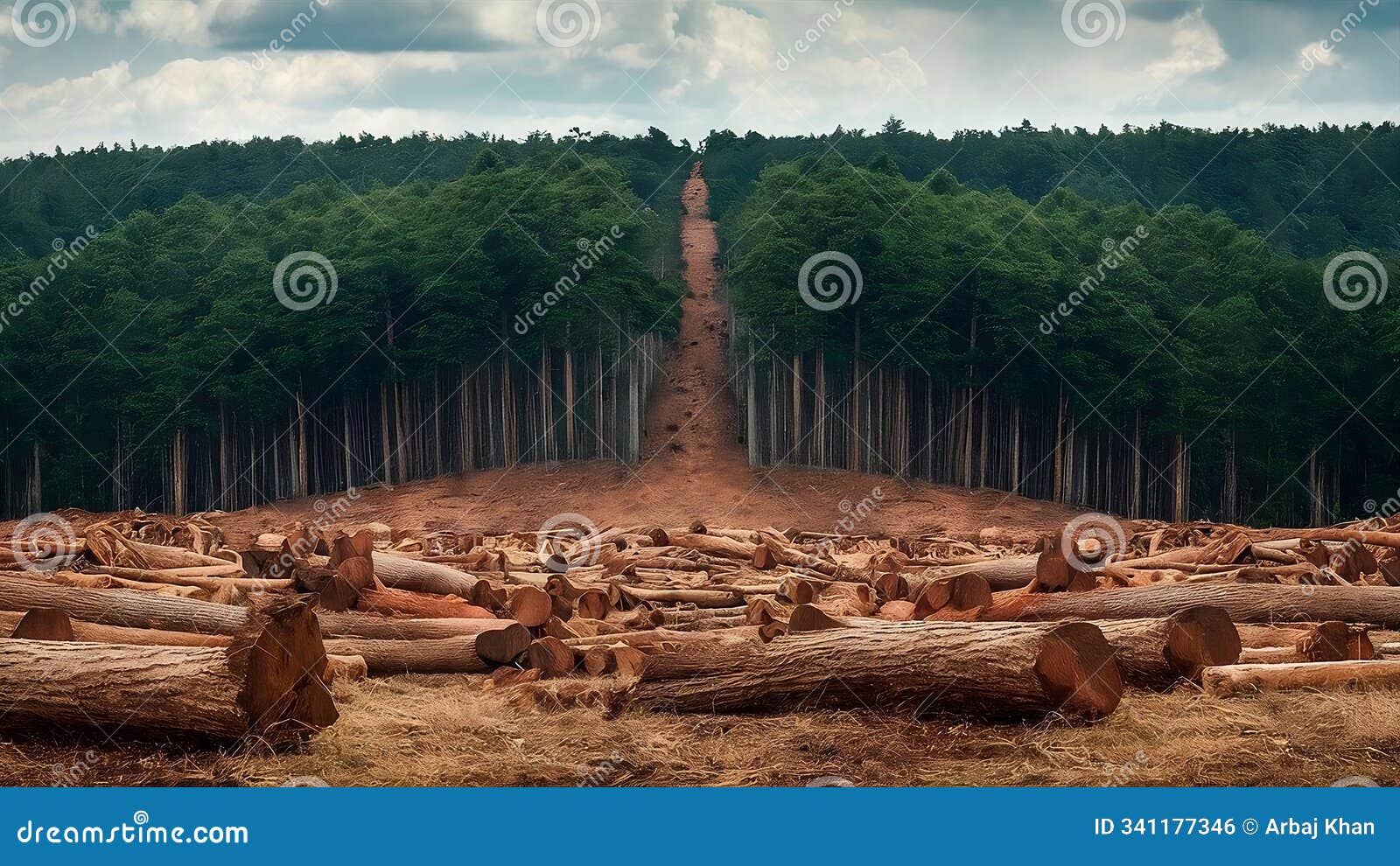 Shrinking Forest With Felled Trees Symbolizing Deforestation Threat ...