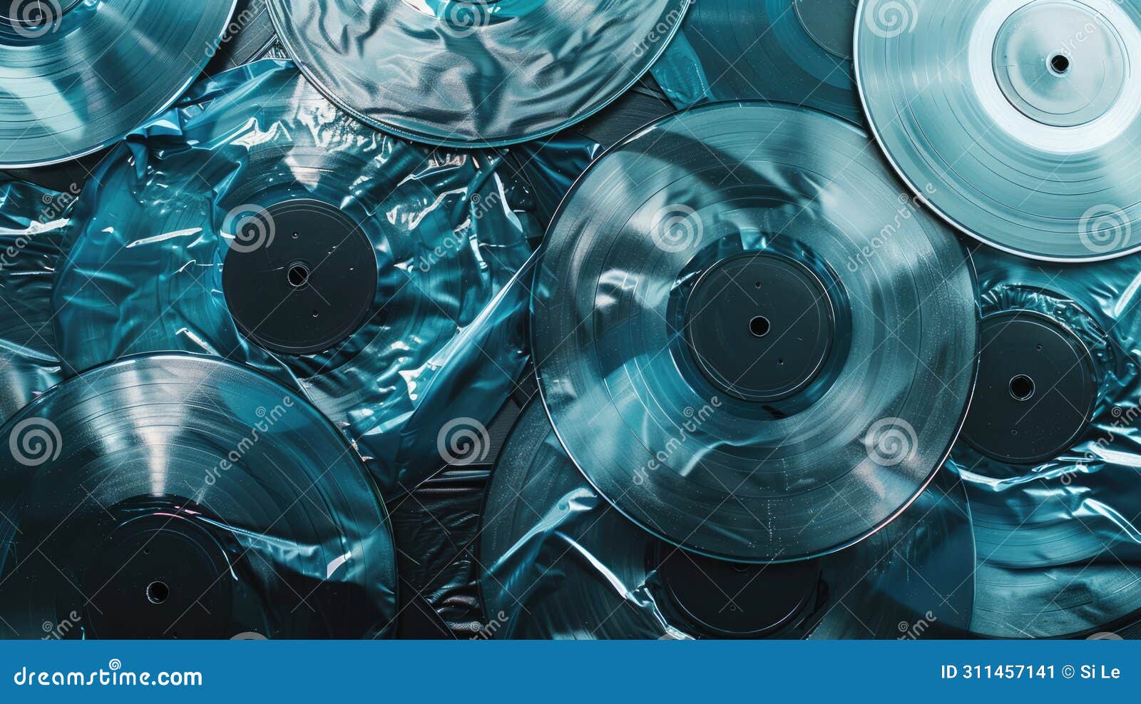 Shrinking Plastic Packaging Texture Resembling CD or Vinyl Covers ...