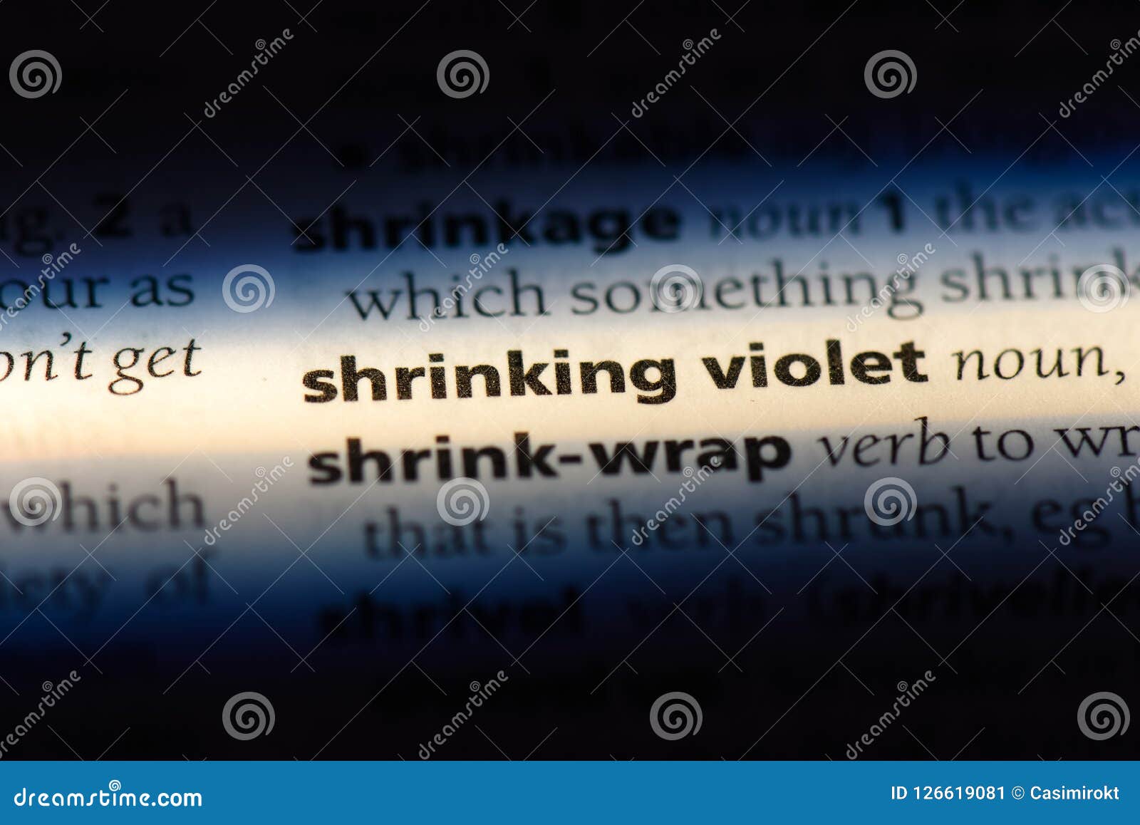 Shrinking violet stock image. Image of concept, printed - 126619081