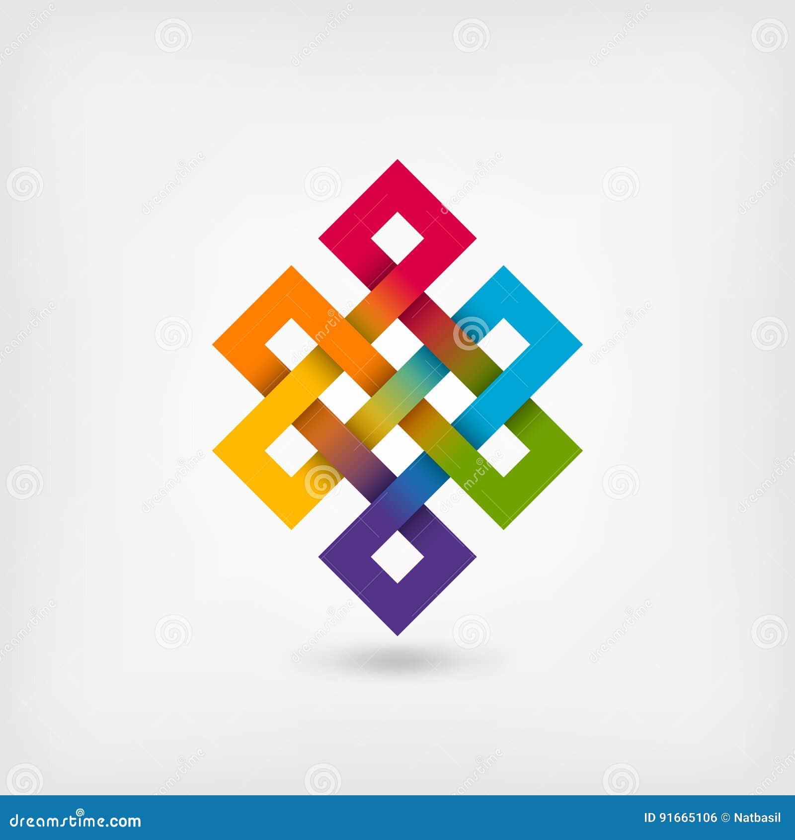 Shrivatsa Endless Knot in Rainbow Colors Stock Vector - Illustration of ...