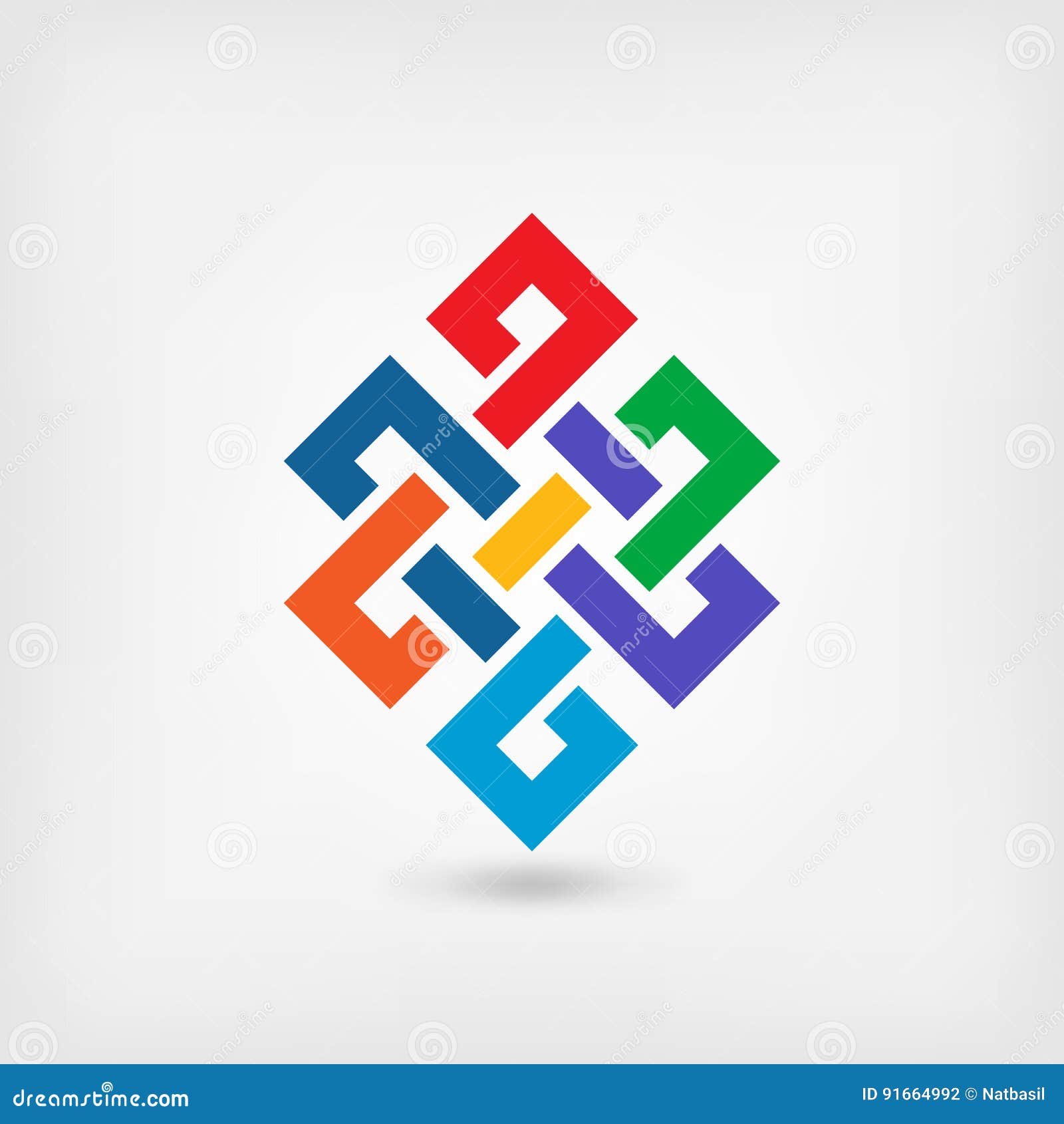 Shrivatsa endless knot stock vector. Illustration of pattern - 91664992